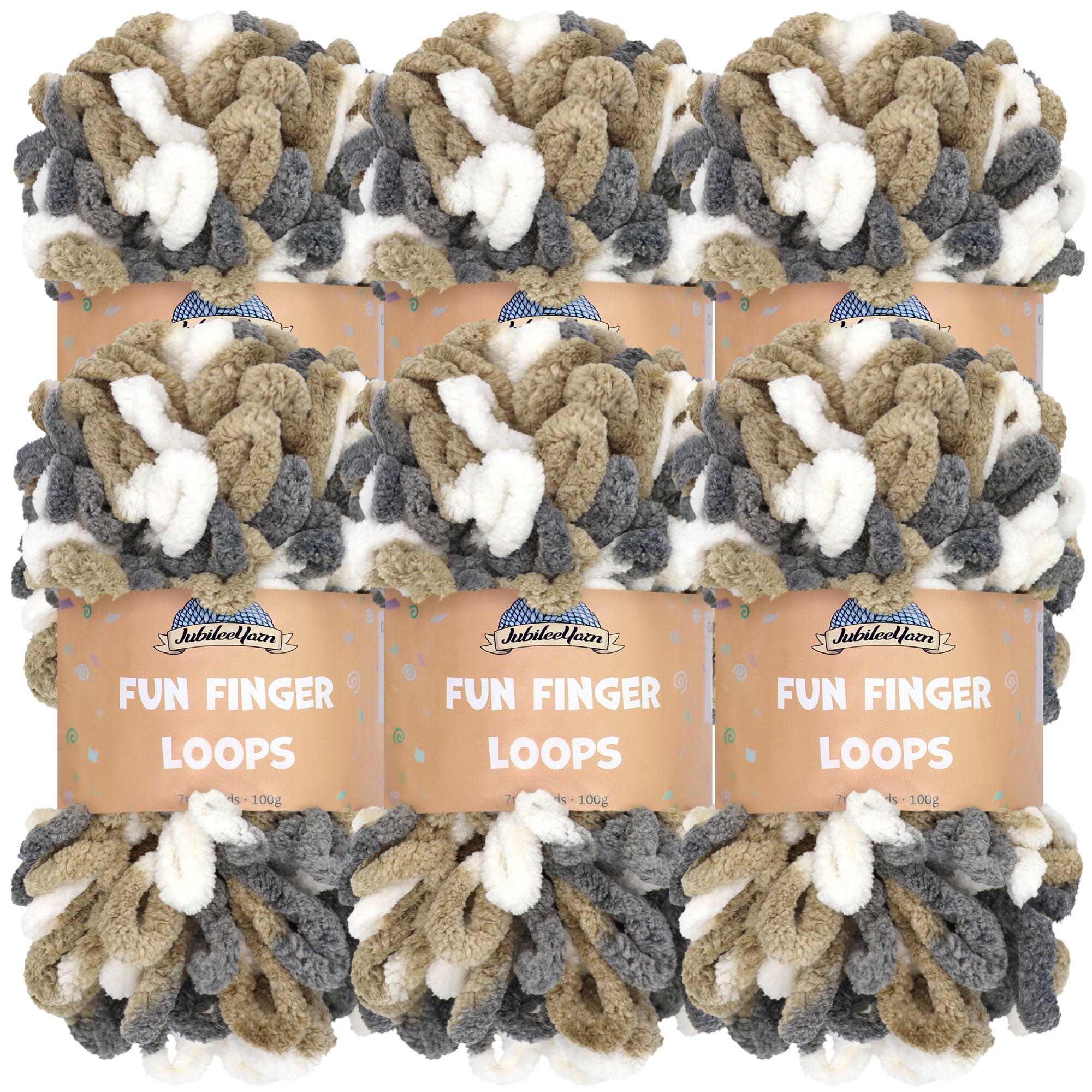 JubileeYarn Fun Finger Loops Yarn - Jumbo Polyester - 100g/Skein ...