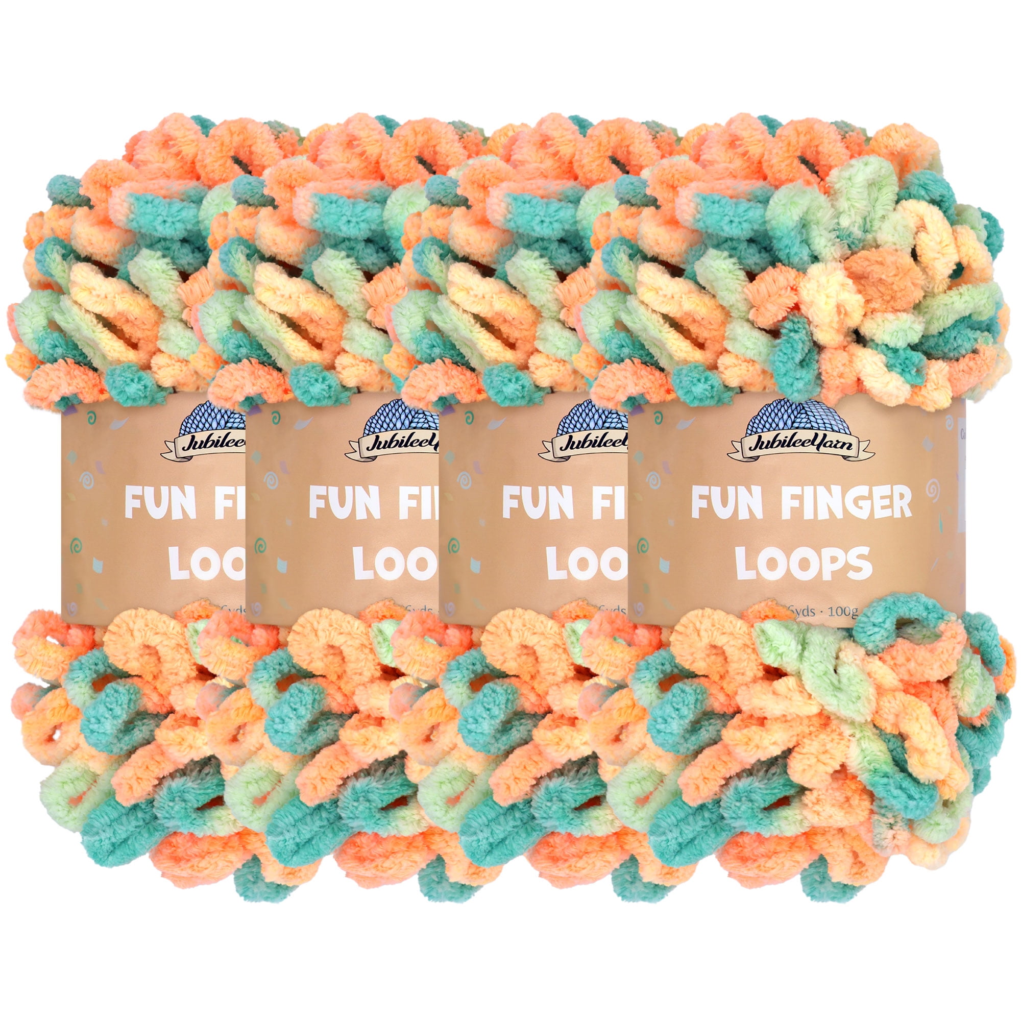 JubileeYarn Fun Finger Loops Yarn - Jumbo Polyester - 100g/Skein - Col ...