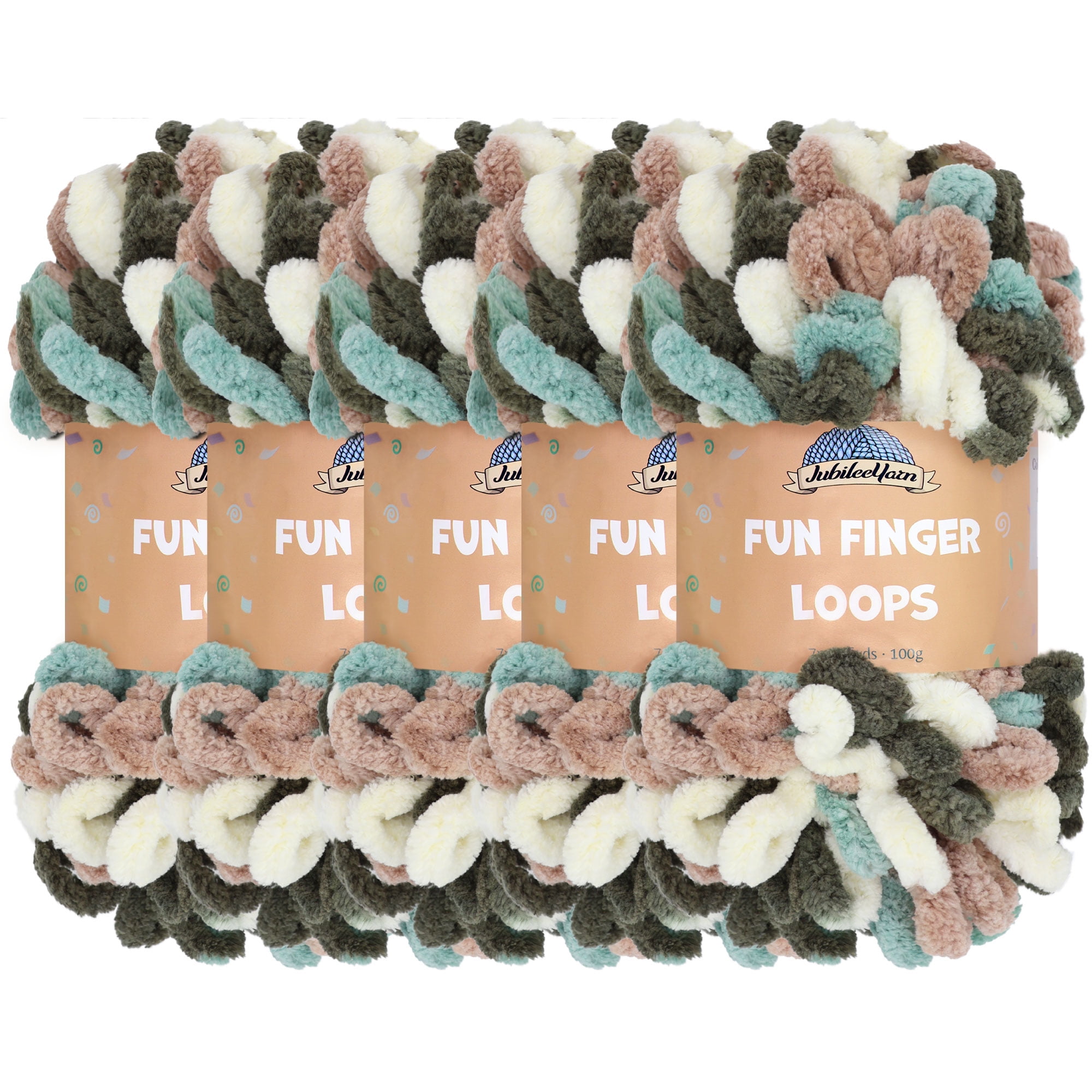 JubileeYarn Fun Finger Loops Yarn - Jumbo Polyester - 100g/Skein ...