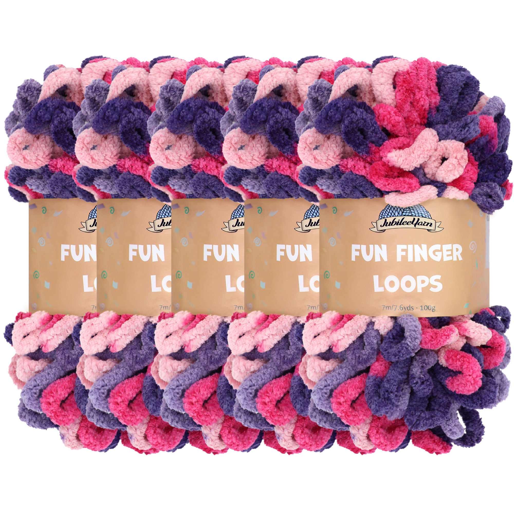 JubileeYarn Fun Finger Loops Yarn - Jumbo Polyester - 100g/Skein ...