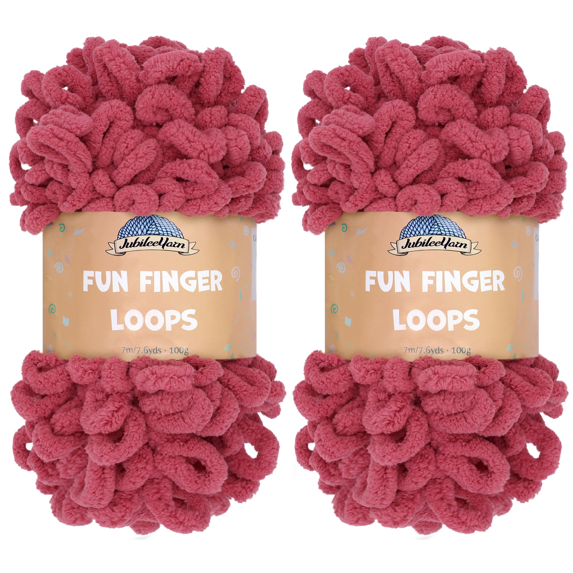 JubileeYarn Fun Finger Loops Yarn - Jumbo Polyester - 100g/Skein ...