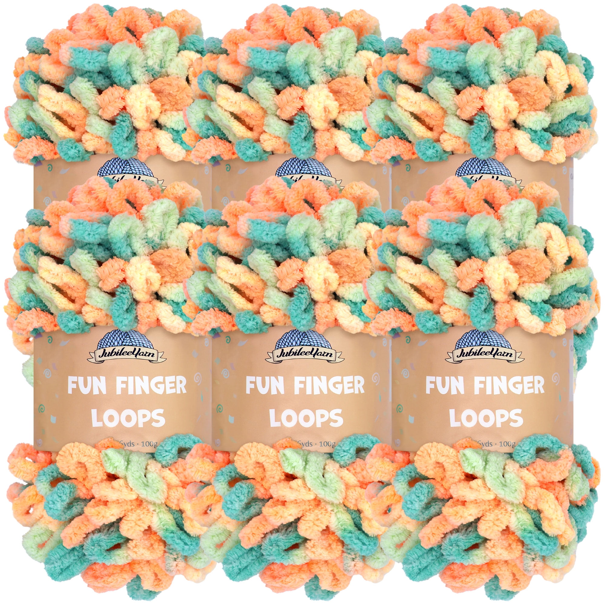 JubileeYarn Fun Finger Loops Yarn - Jumbo Polyester - 100g/Skein - Eiar ...