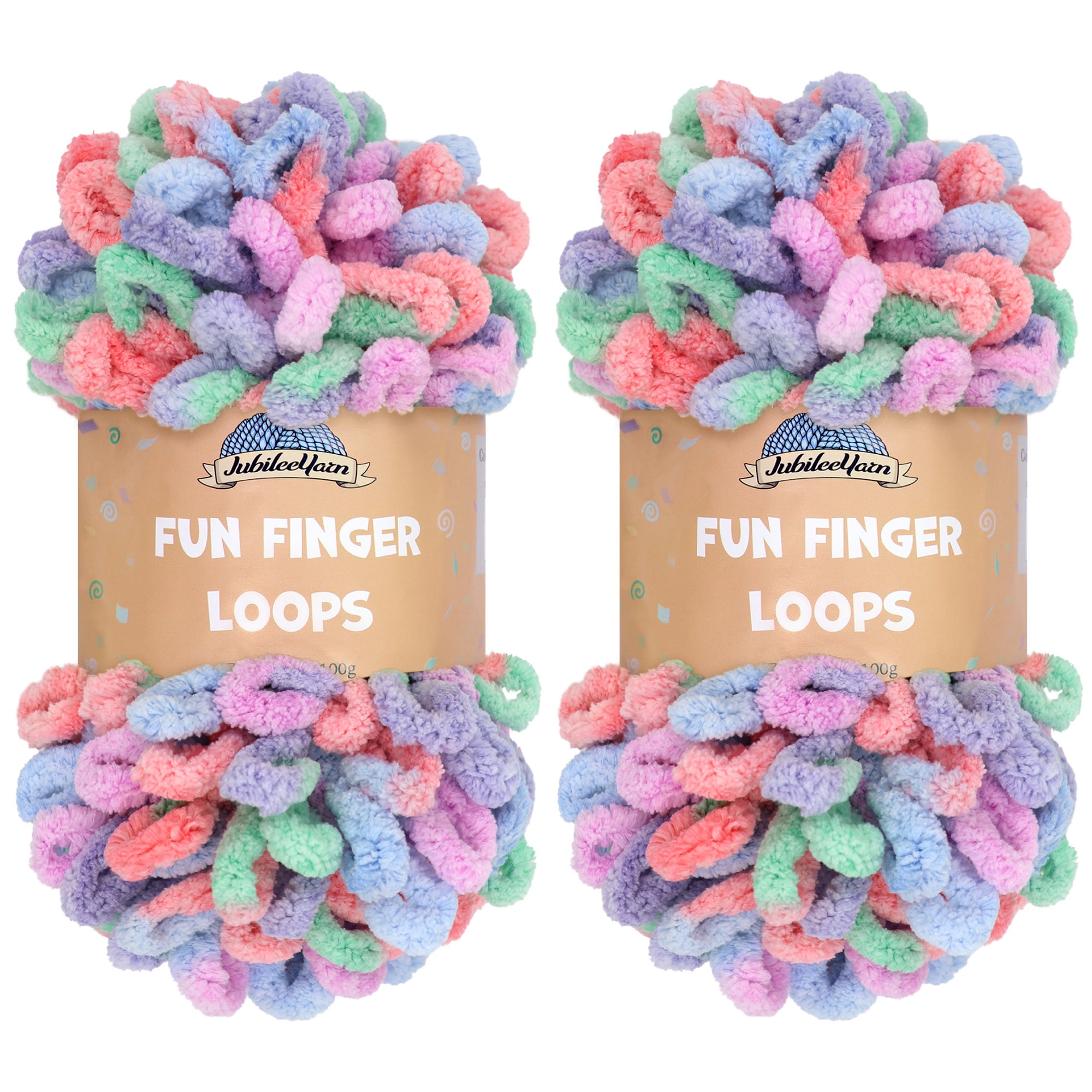 JubileeYarn Fun Finger Loops Yarn - Jumbo Polyester - 100g/Skein - Eros ...