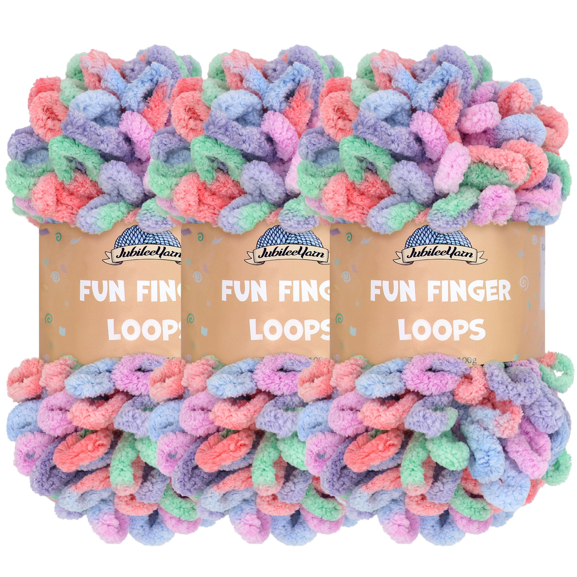 JubileeYarn Fun Finger Loops Yarn - Polyester Jumbo Loop Yarn - 100g ...