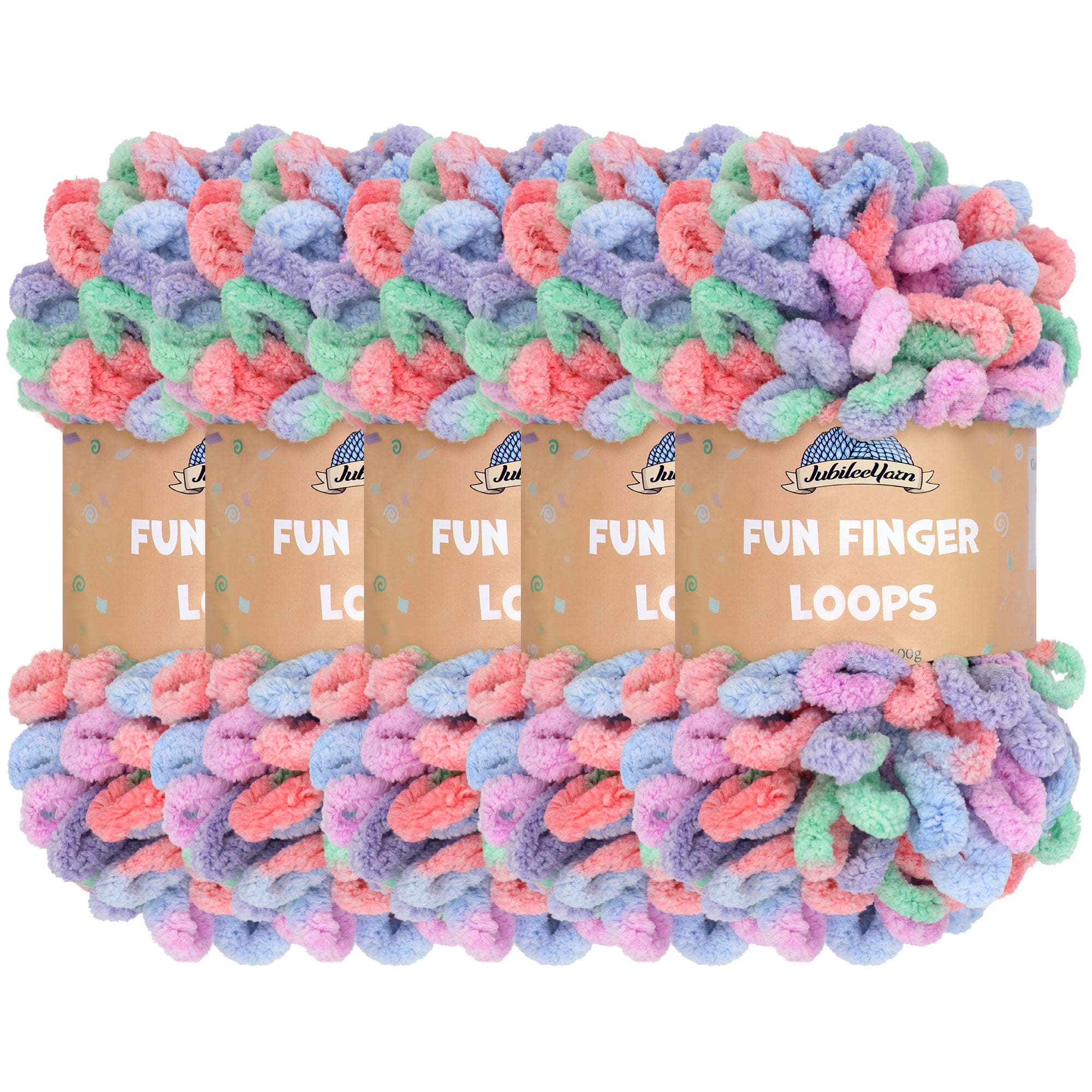 JubileeYarn Fun Finger Loops Yarn - Polyester Jumbo Loop Yarn - 100g ...