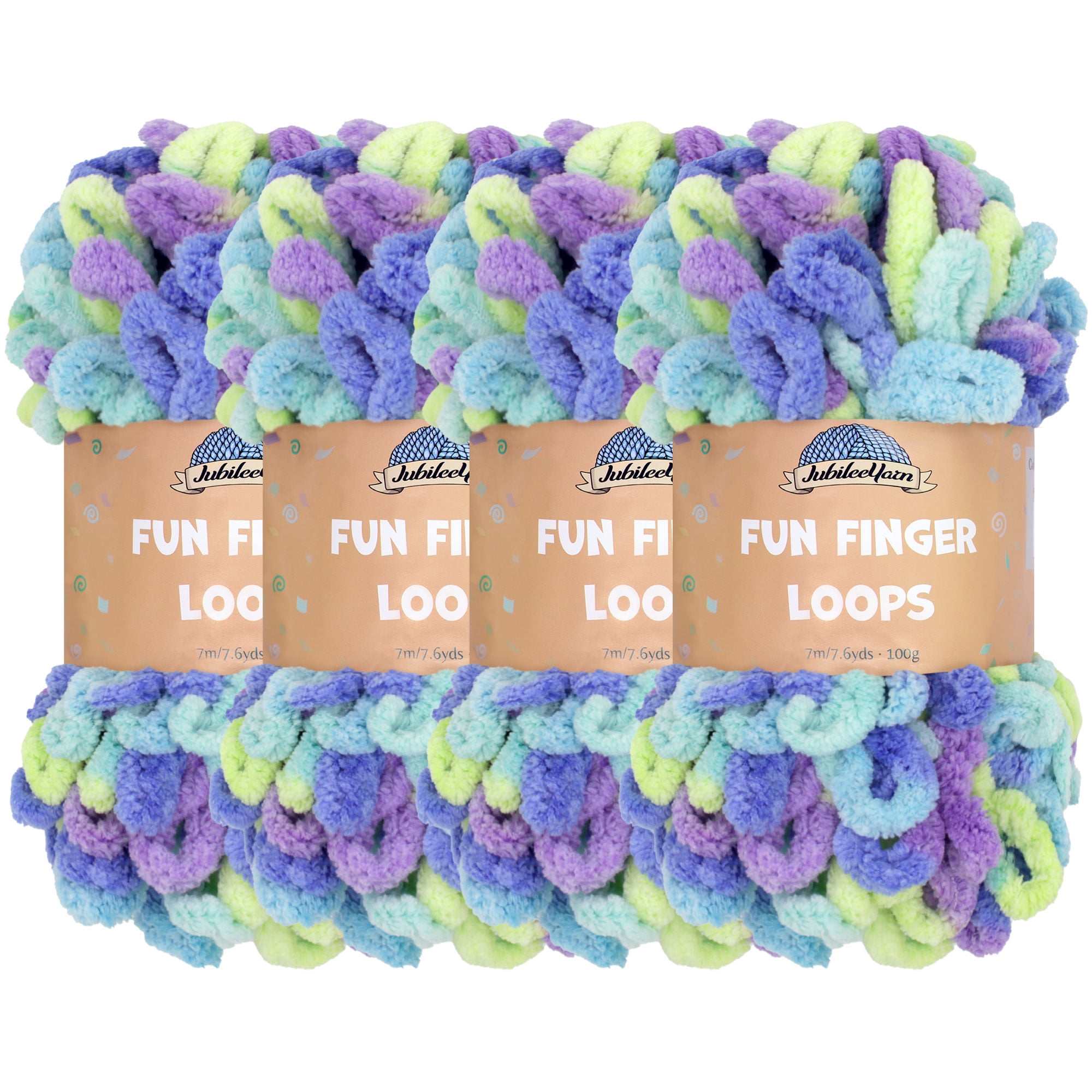 JubileeYarn Fun Finger Loops Yarn - Jumbo Polyester - 100g/Skein - Ersa ...