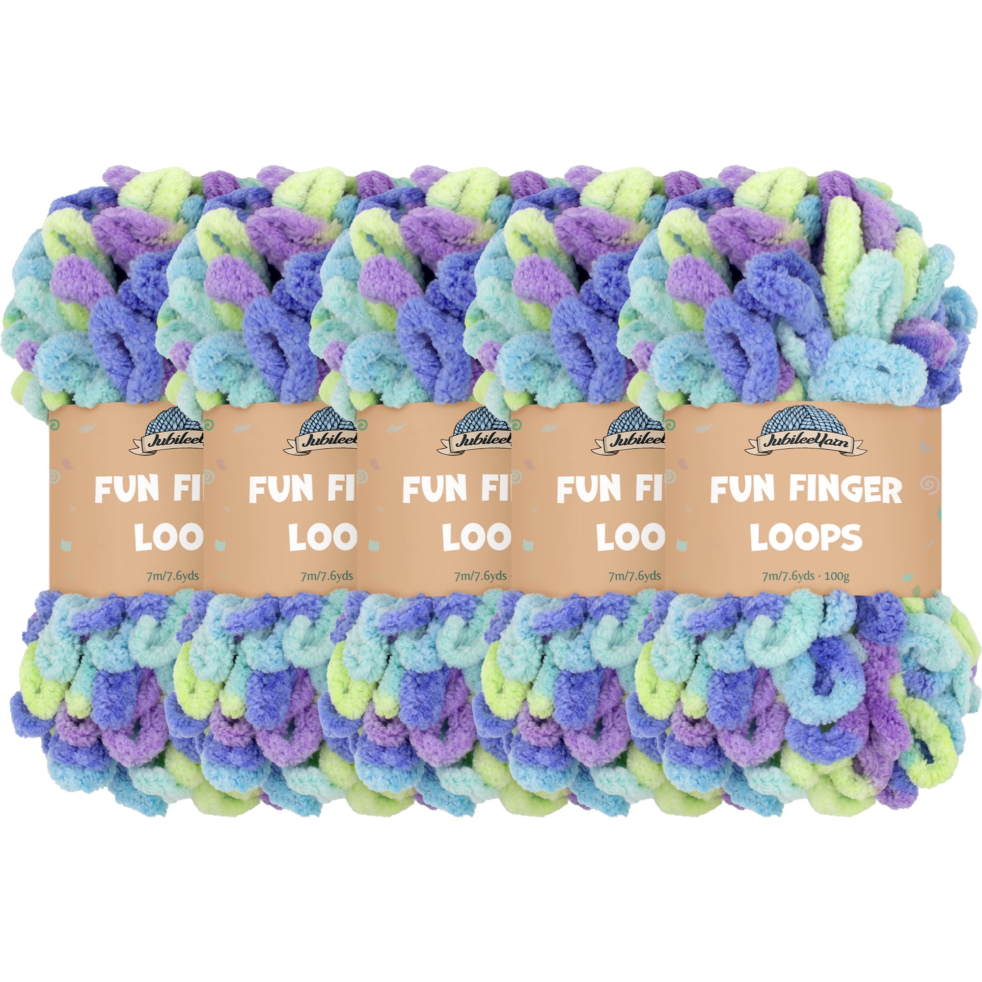 JubileeYarn Fun Finger Loops Yarn - Jumbo Polyester - 100g/Skein - Ersa ...