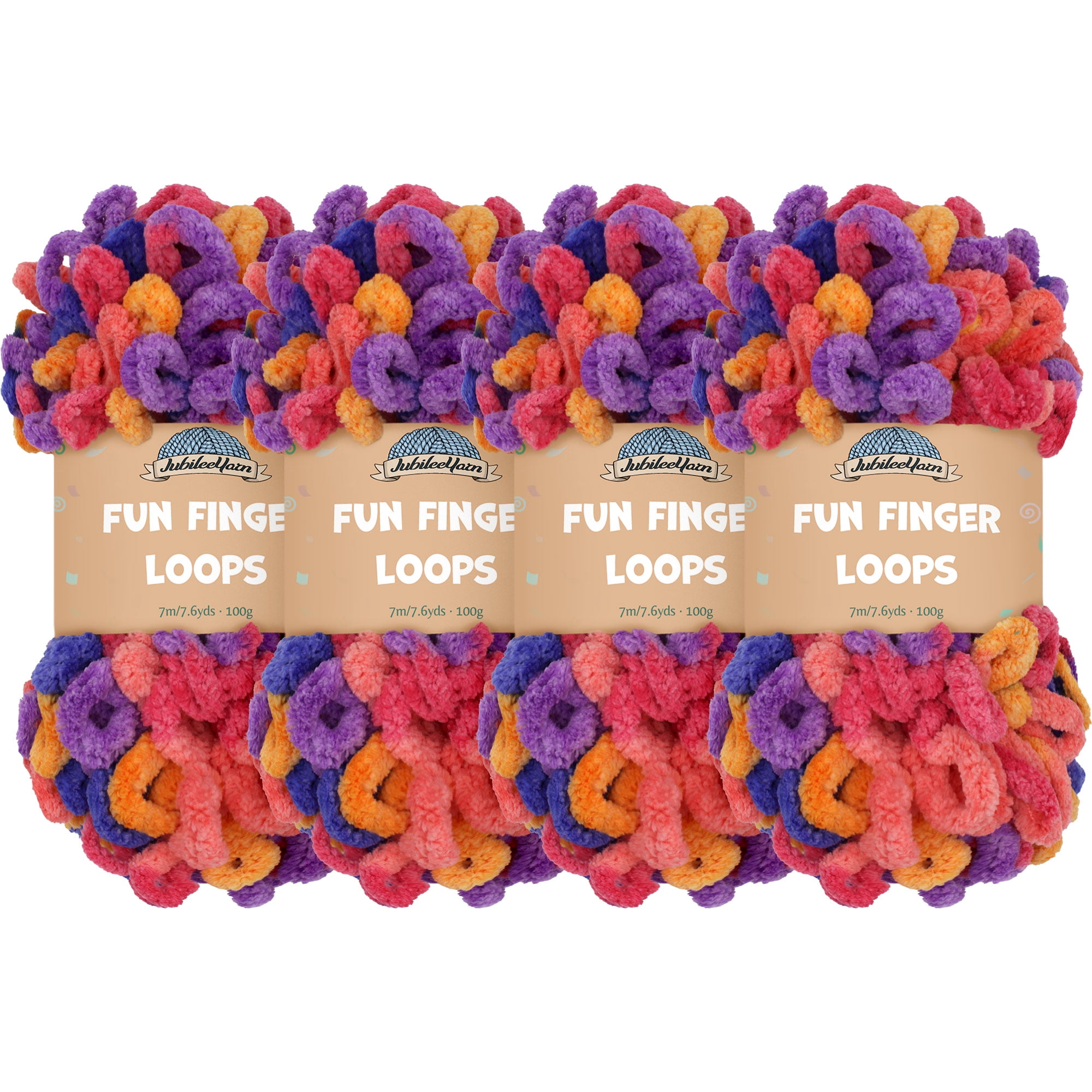 JubileeYarn Fun Finger Loops Yarn - Jumbo Polyester - 100g/Skein ...