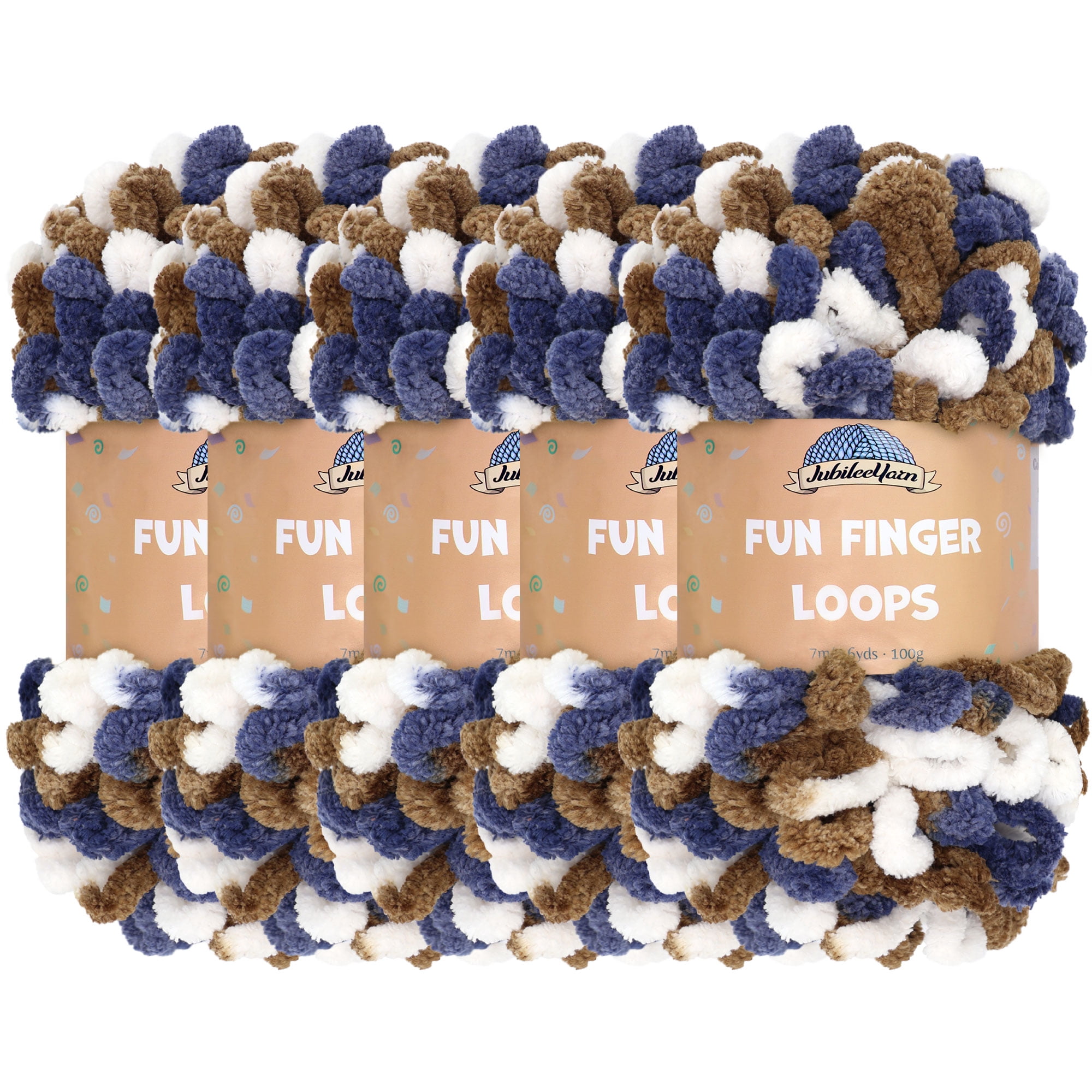 JubileeYarn Fun Finger Loops Yarn - Jumbo Polyester - 100g/Skein - Gold ...