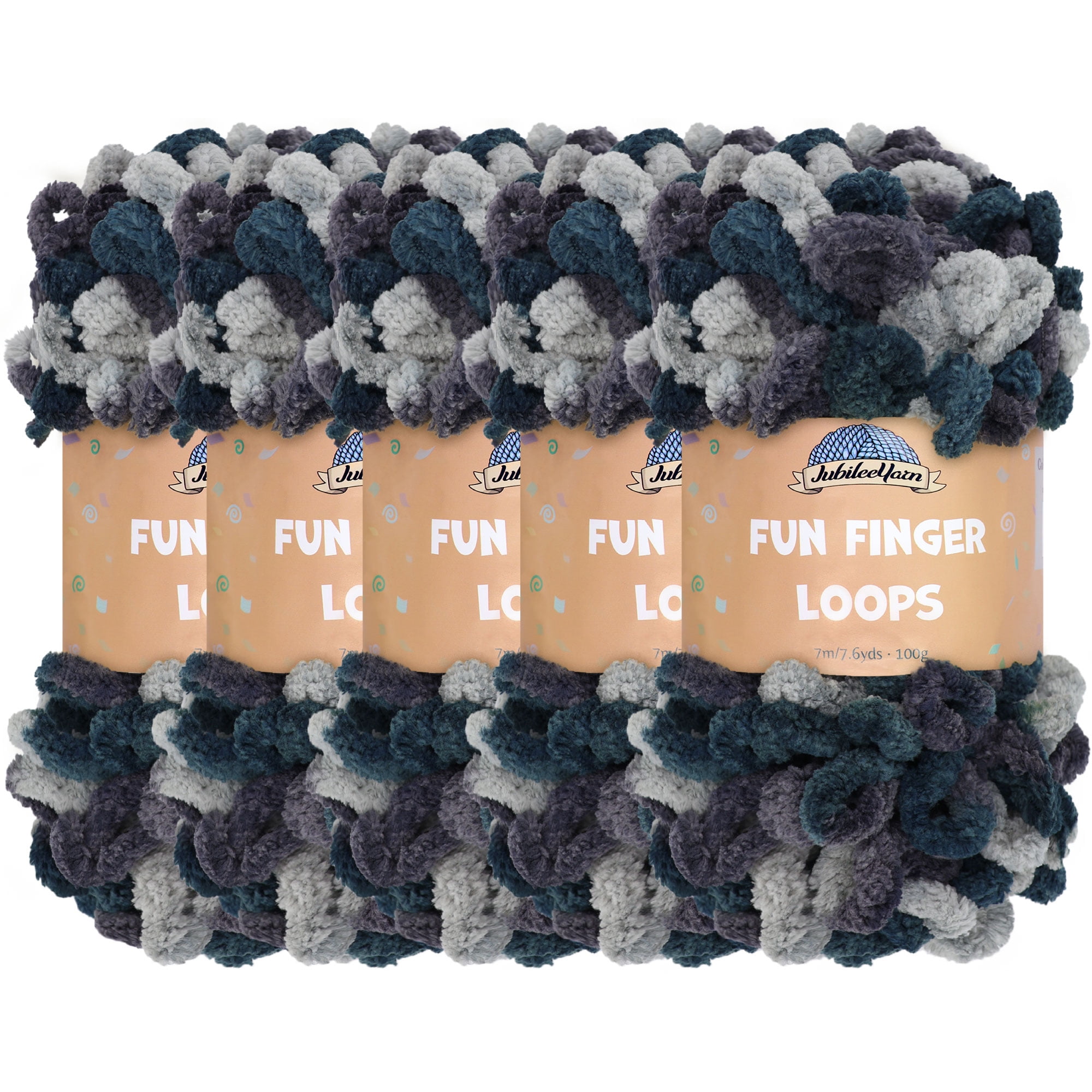 JubileeYarn Fun Finger Loops Yarn - Jumbo Polyester - 100g/Skein ...