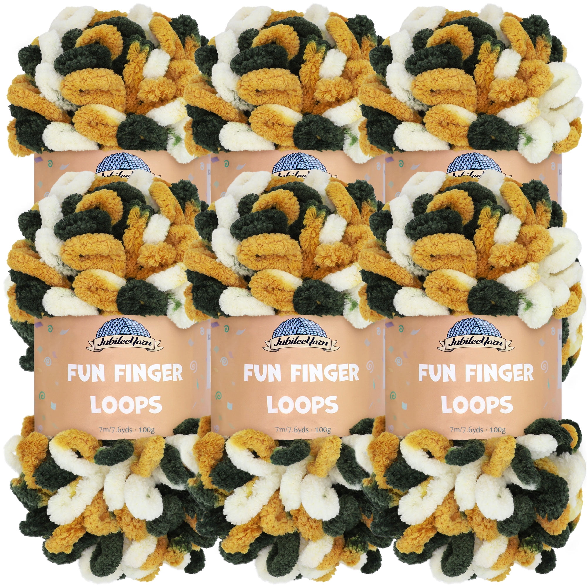 JubileeYarn Fun Finger Loops Yarn - Jumbo Polyester - 100g/Skein ...