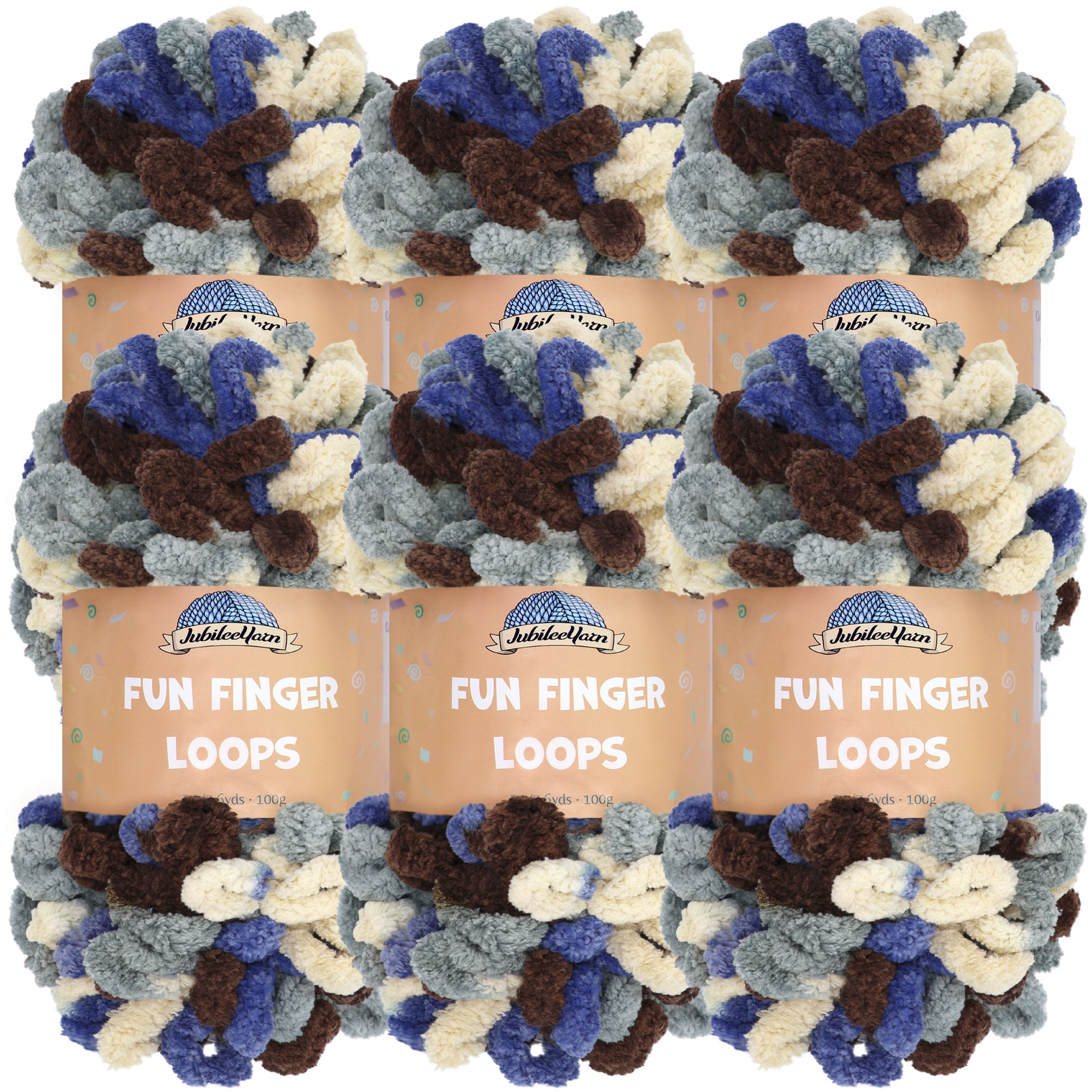 JubileeYarn Fun Finger Loops Yarn - Jumbo Polyester - 100g/Skein ...