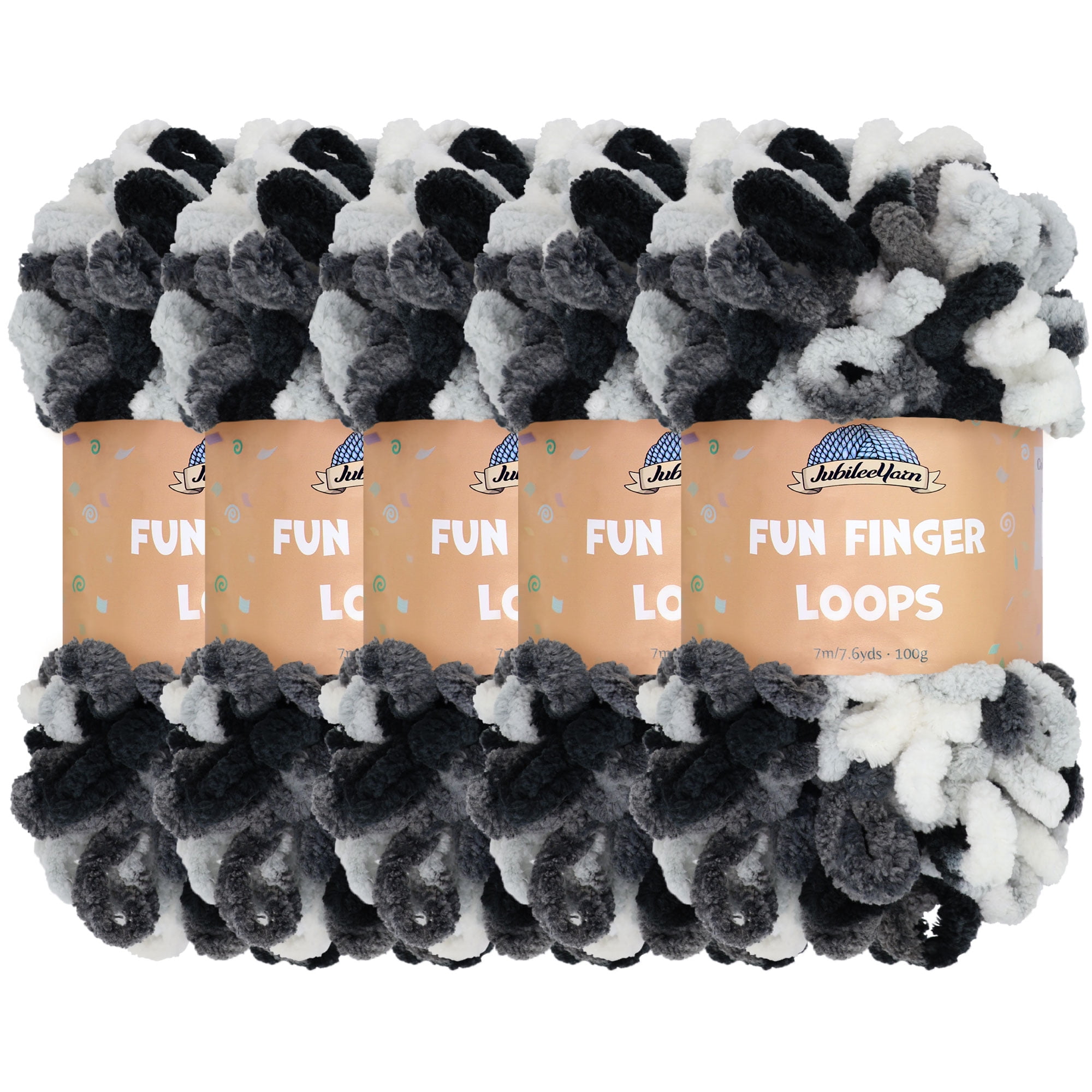 JubileeYarn Fun Finger Loops Yarn - Jumbo Polyester - 100g/Skein - Hera ...