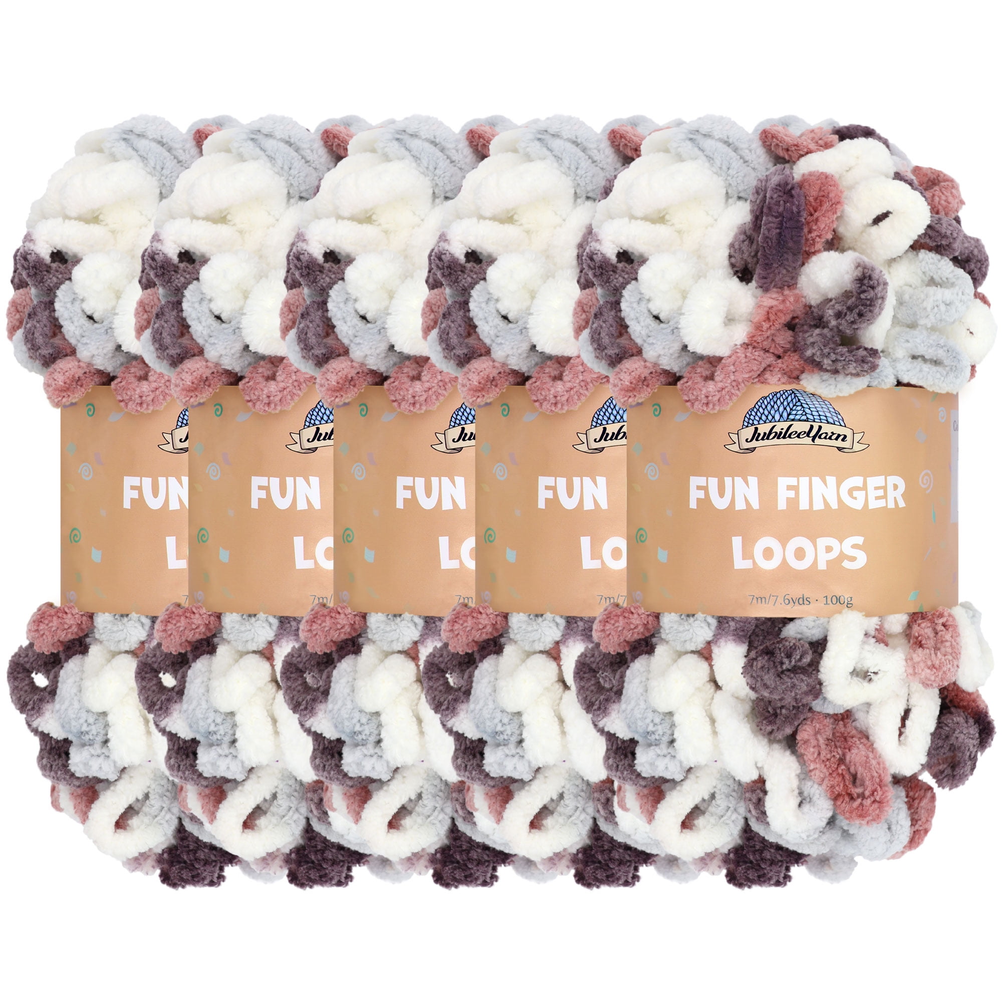 JubileeYarn Fun Finger Loops Yarn - Jumbo Polyester - 100g/Skein ...