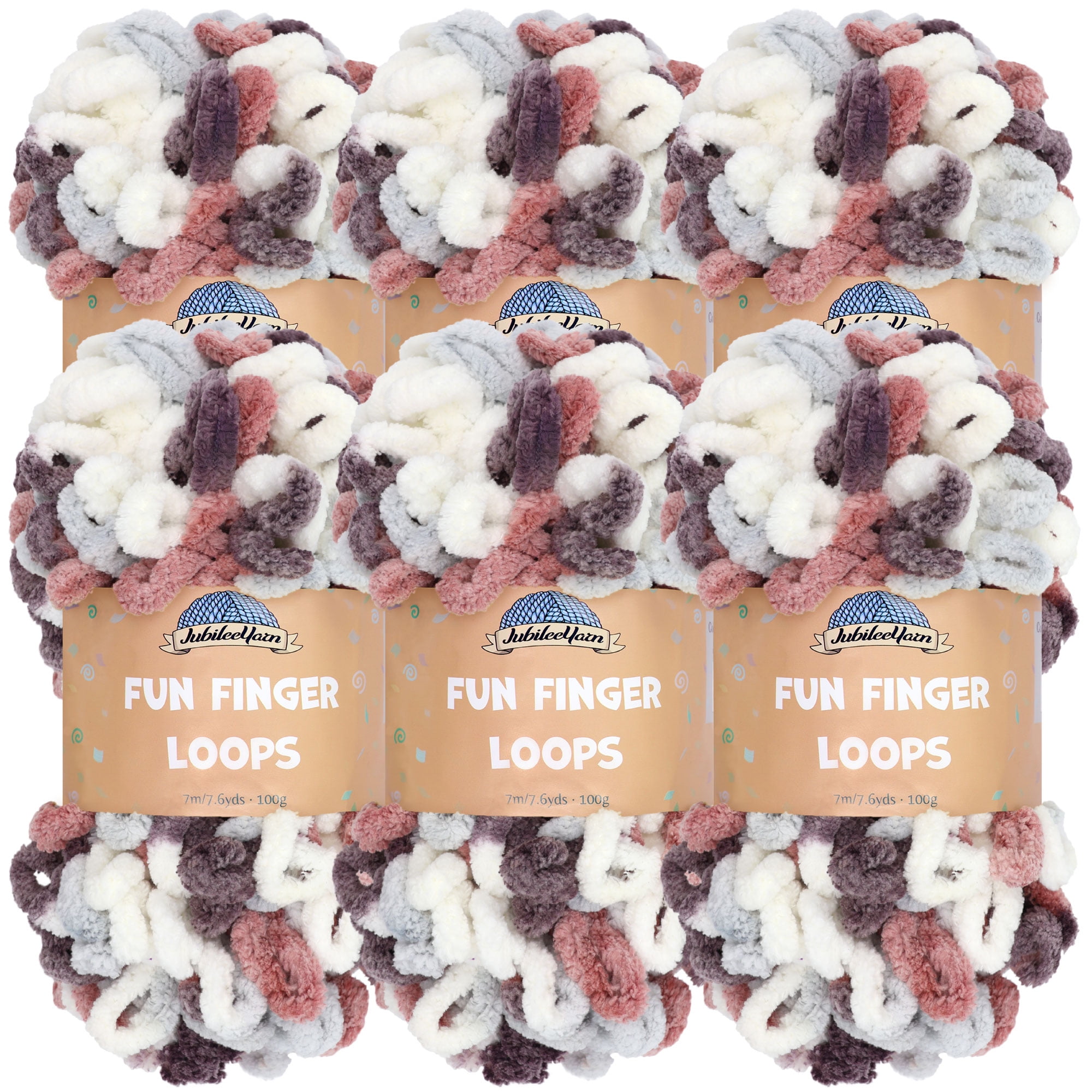 JubileeYarn Fun Finger Loops Yarn - Jumbo Polyester - 100g/Skein ...