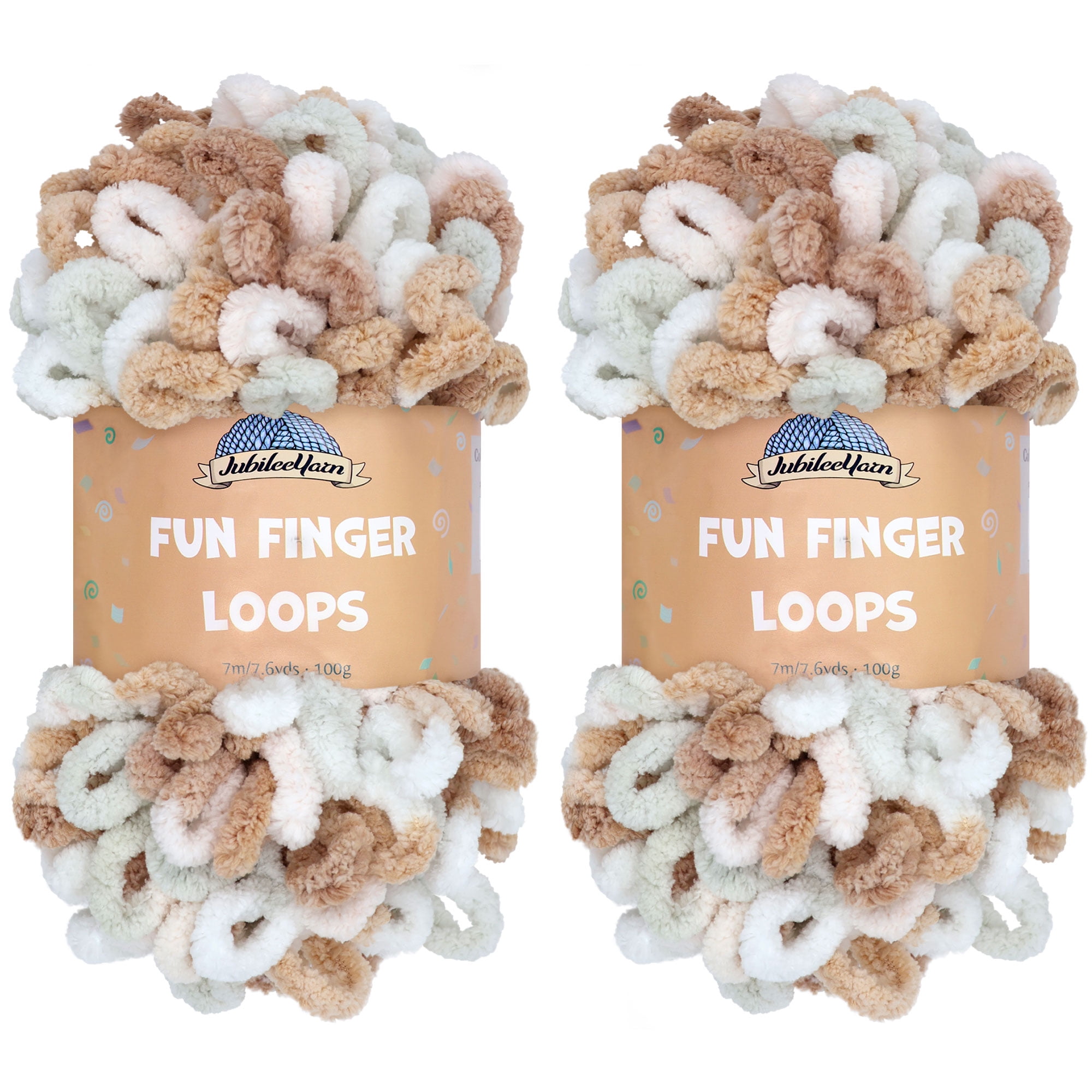 JubileeYarn Fun Finger Loops Yarn - Jumbo Polyester - 100g/Skein ...