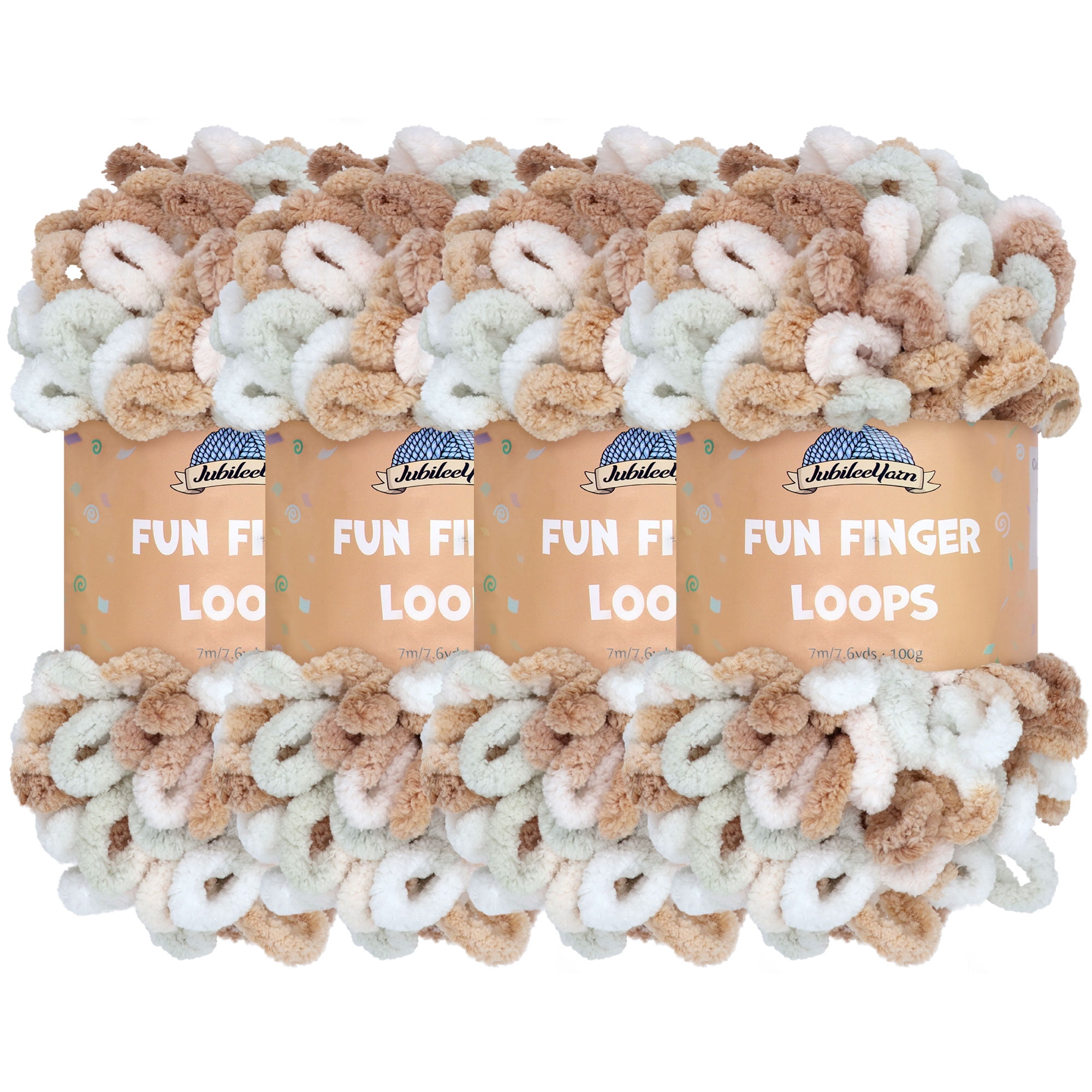 JubileeYarn Fun Finger Loops Yarn - Jumbo Polyester - 100g/Skein ...