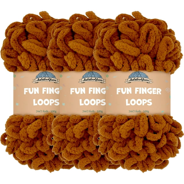 JubileeYarn Fun Finger Loops Yarn - Jumbo Polyester - 100g/Skein ...
