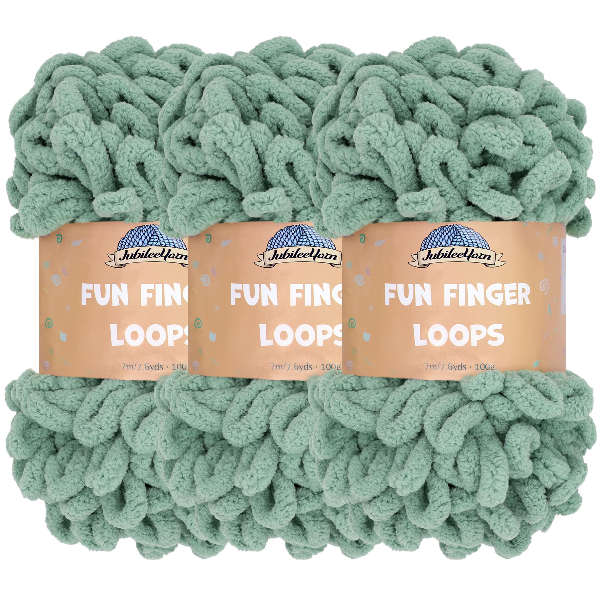 JubileeYarn Fun Finger Loops Yarn - Polyester Jumbo Loop Yarn - 100g ...