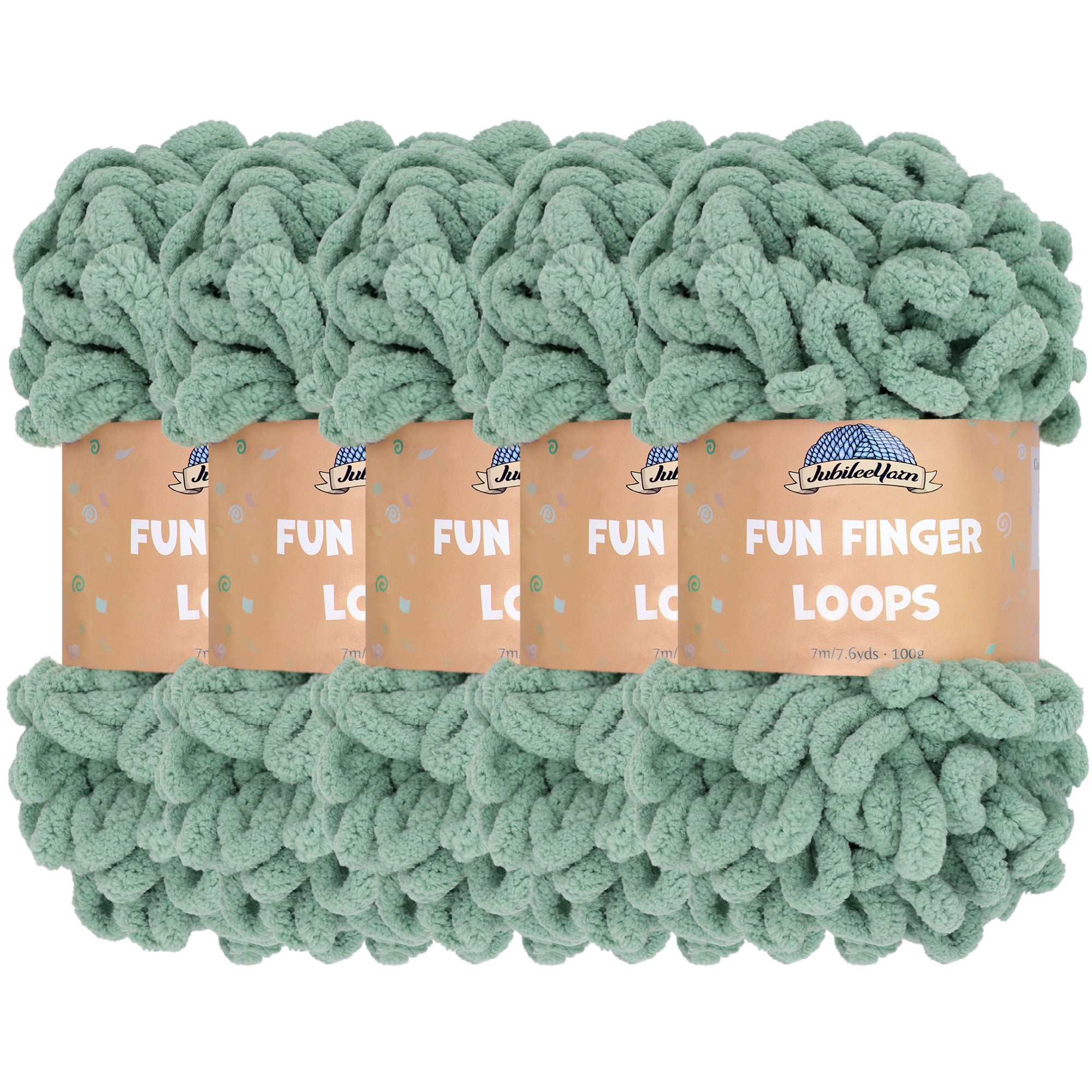 JubileeYarn Fun Finger Loops Yarn - Jumbo Polyester - 100g/Skein ...