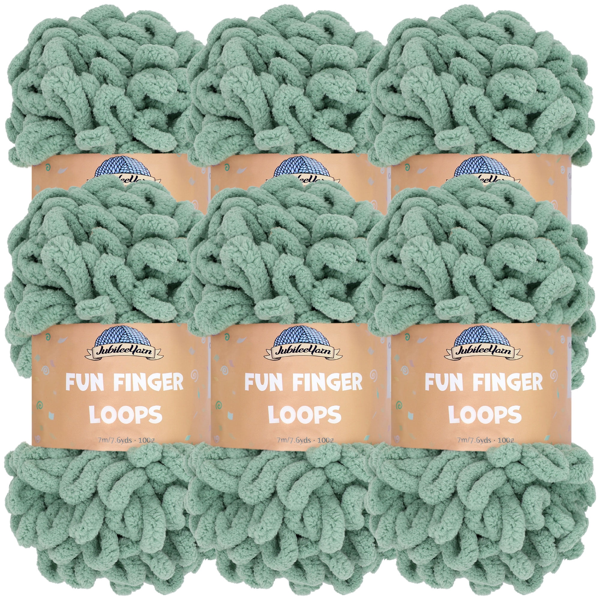JubileeYarn Fun Finger Loops Yarn - Jumbo Polyester - 100g/Skein ...