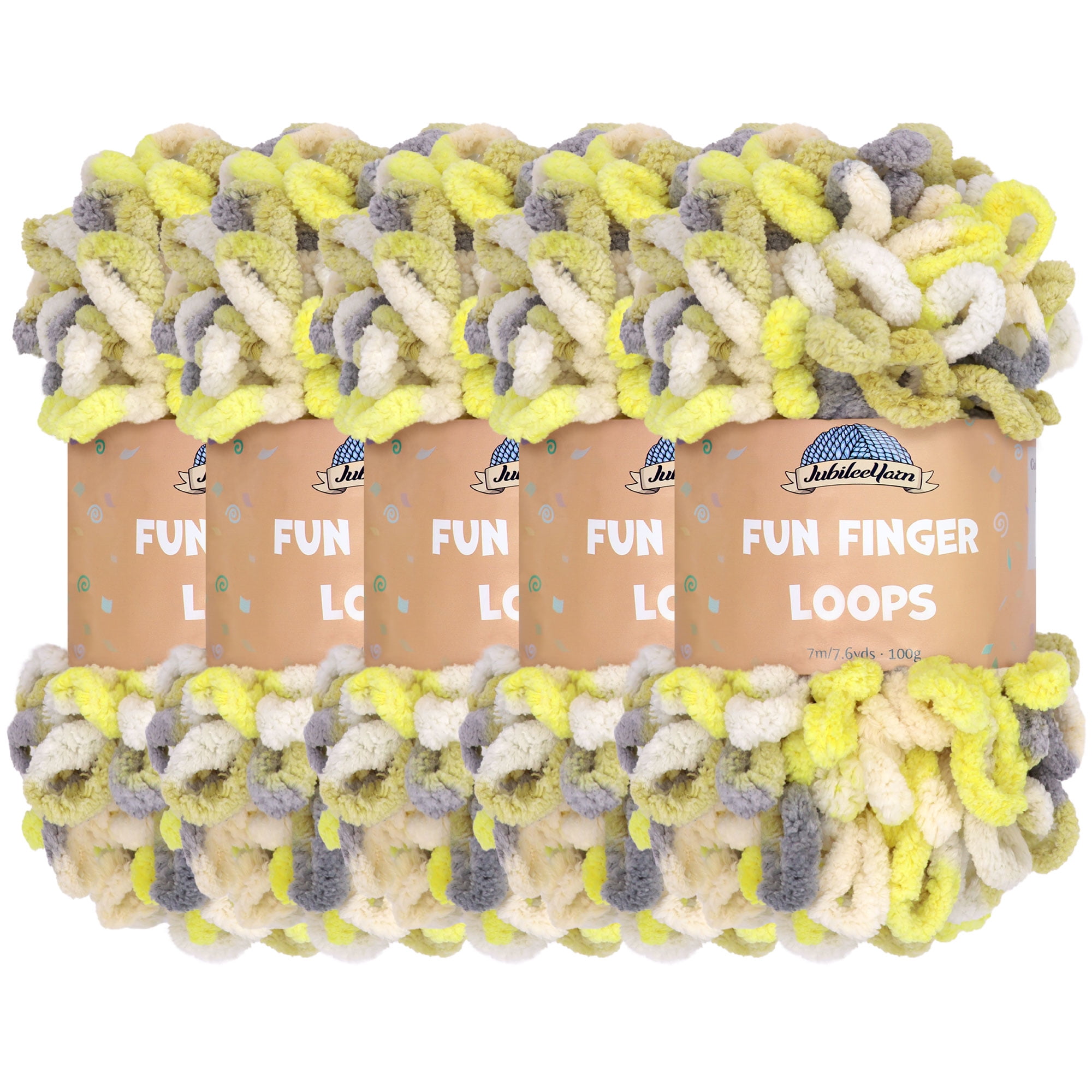 JubileeYarn Fun Finger Loops Yarn - Jumbo Polyester - 100g/Skein ...