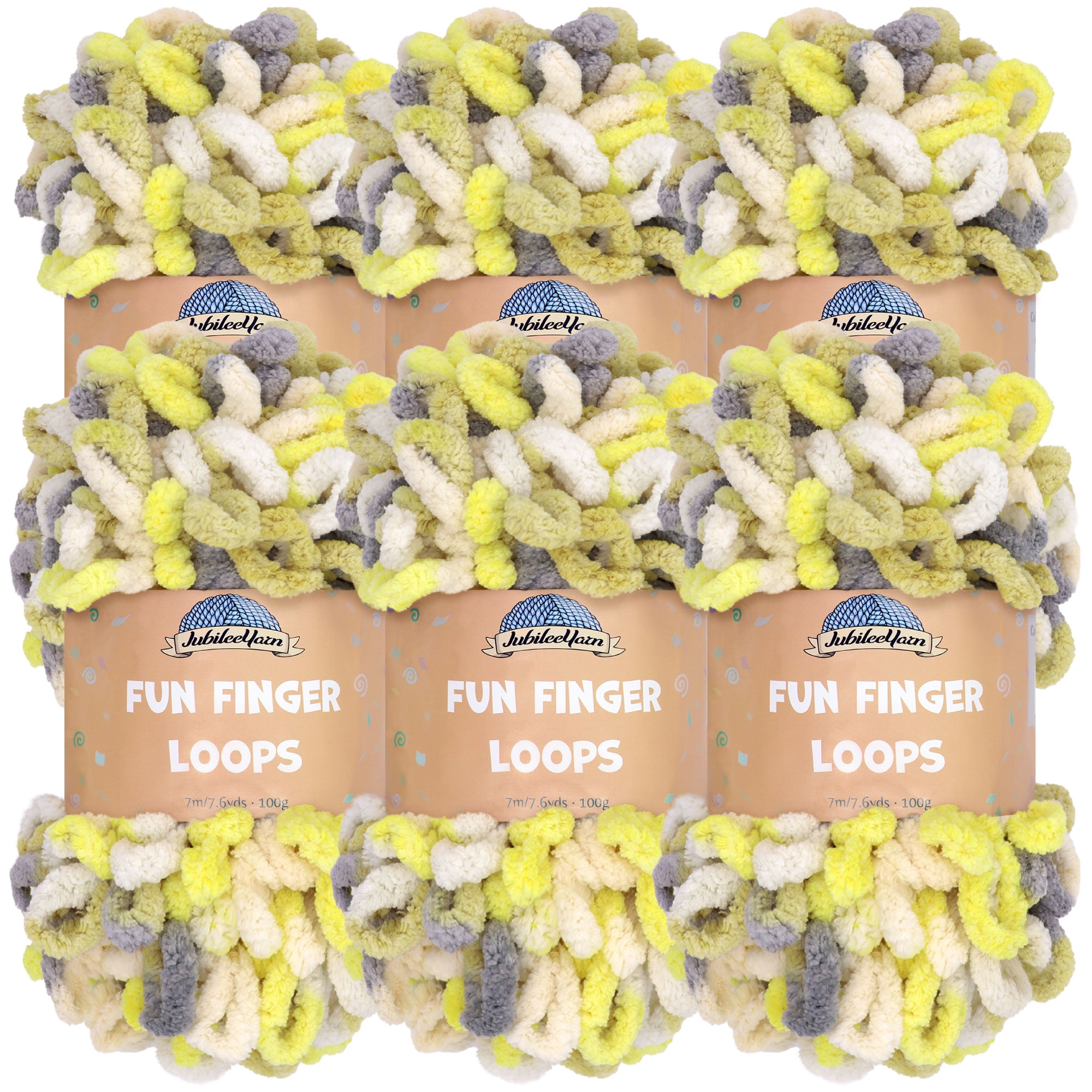 JubileeYarn Fun Finger Loops Yarn - Jumbo Polyester - 100g/Skein ...