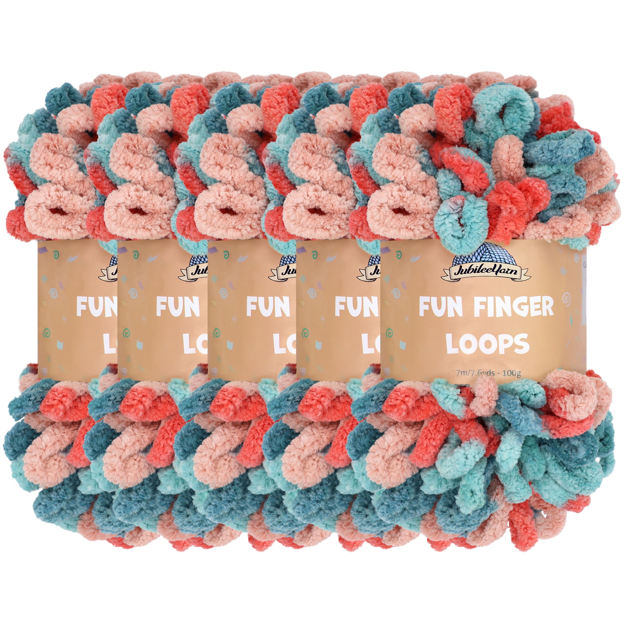 JubileeYarn Fun Finger Loops Yarn - Jumbo Polyester - 100g/Skein ...
