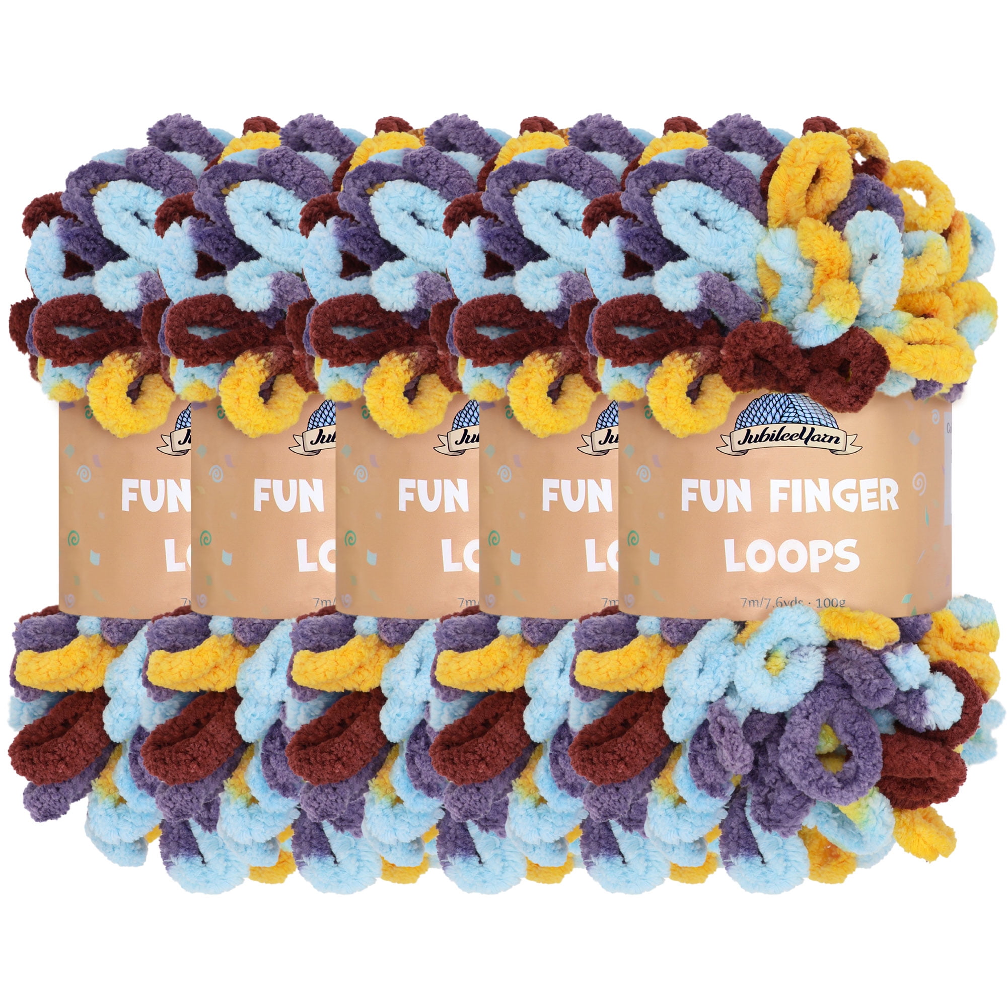 JubileeYarn Fun Finger Loops Yarn - Jumbo Polyester - 100g/Skein - Iris ...