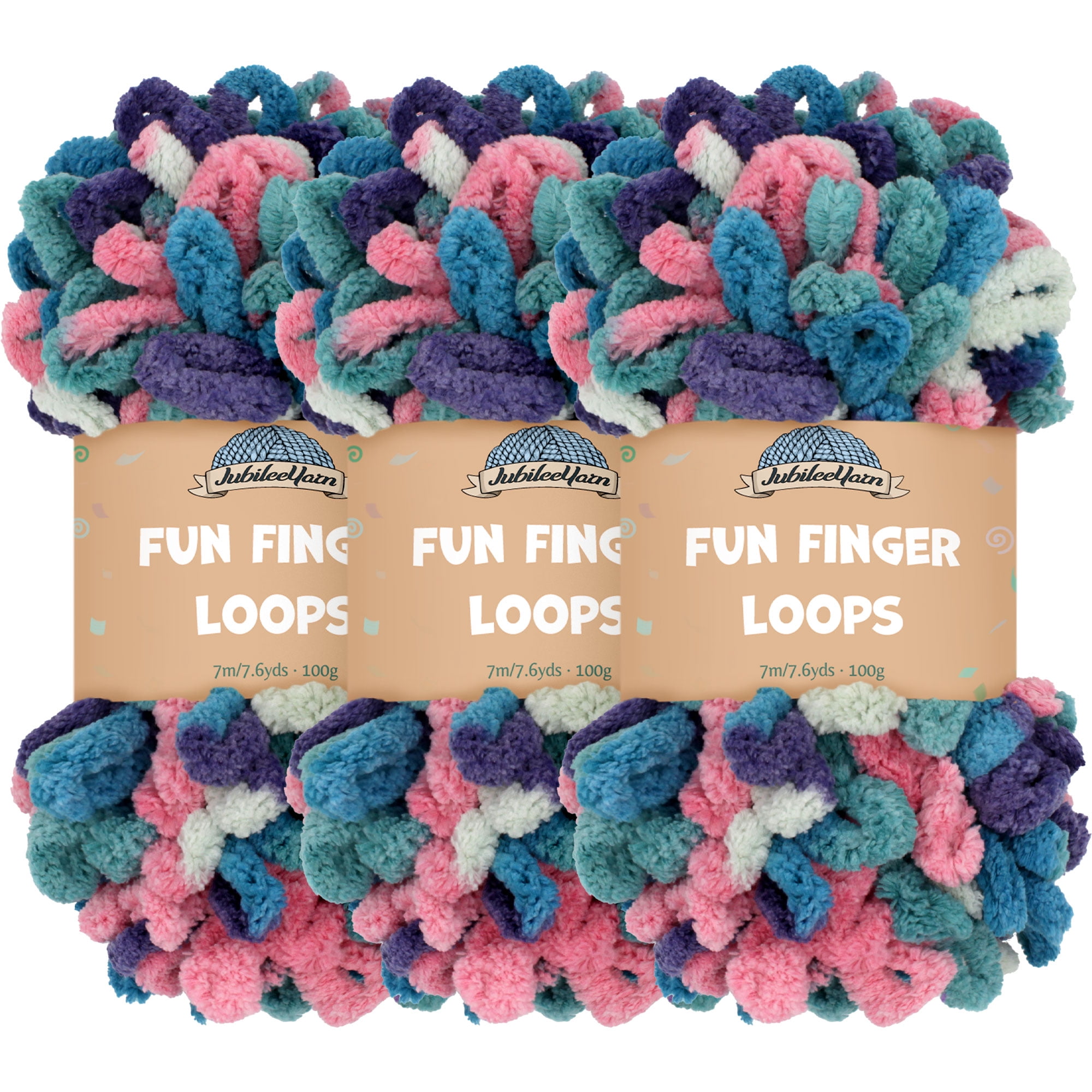 JubileeYarn Fun Finger Loops Yarn - Jumbo Polyester - 100g/Skein - Iynx ...