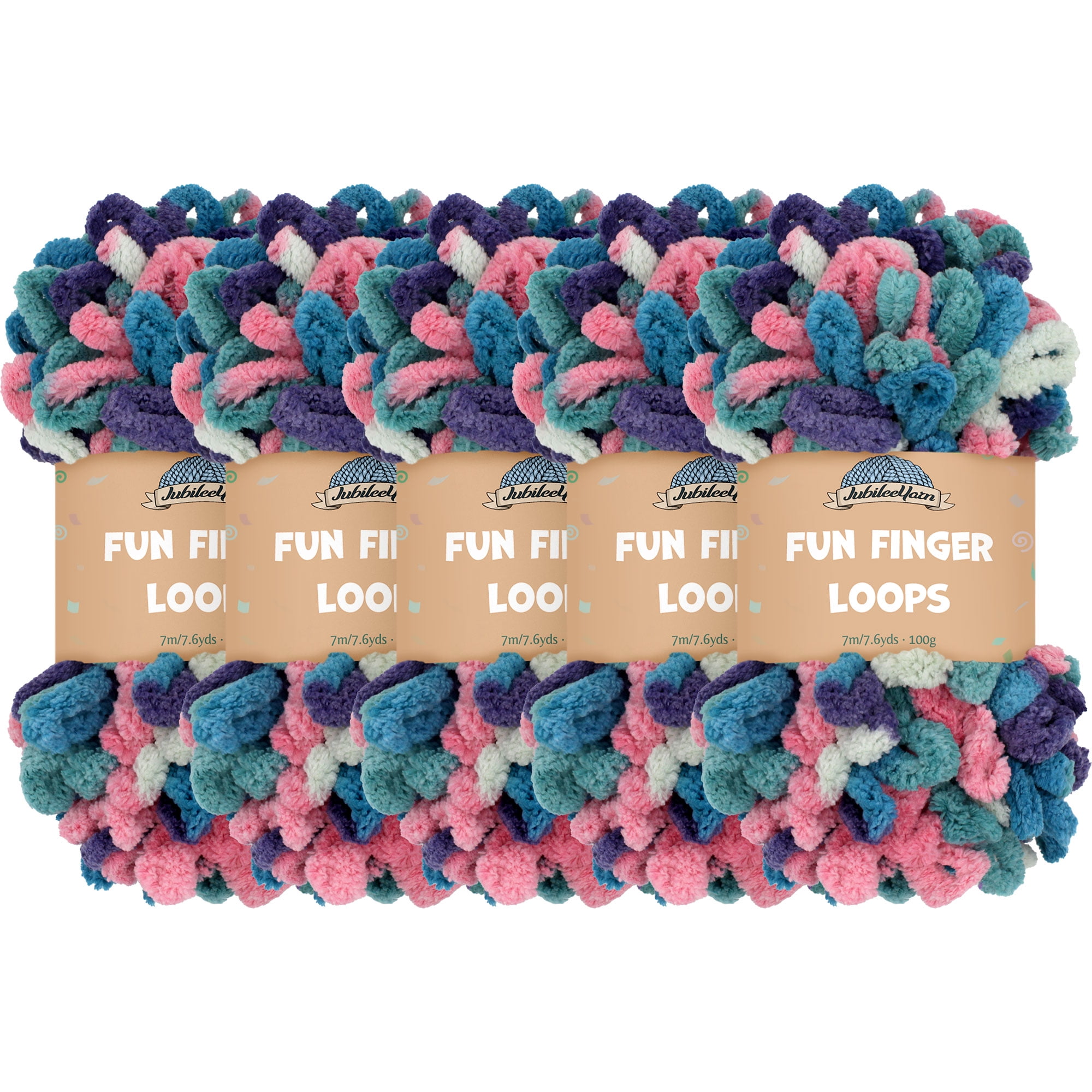 JubileeYarn Fun Finger Loops Yarn - Jumbo Polyester - 100g/Skein - Iynx ...