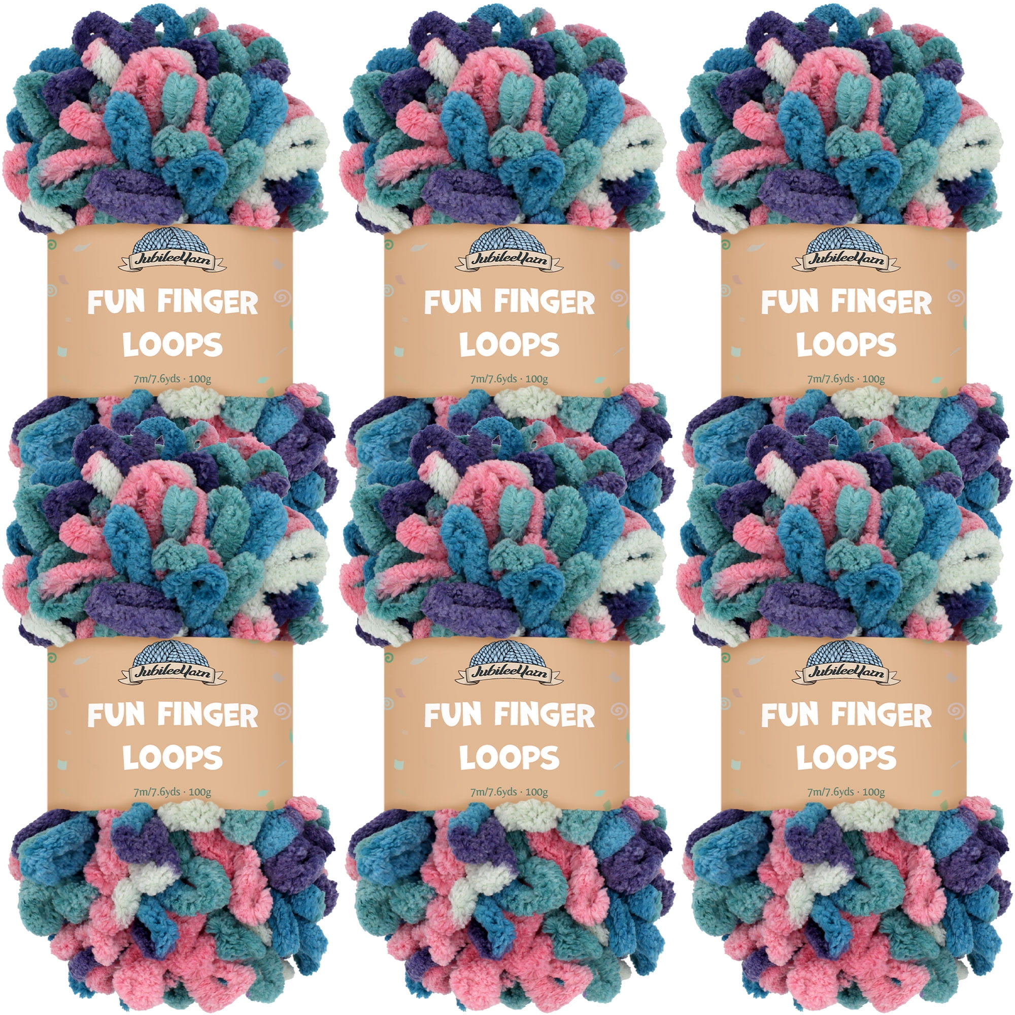 JubileeYarn Fun Finger Loops Yarn - Jumbo Polyester - 100g/Skein - Iynx ...