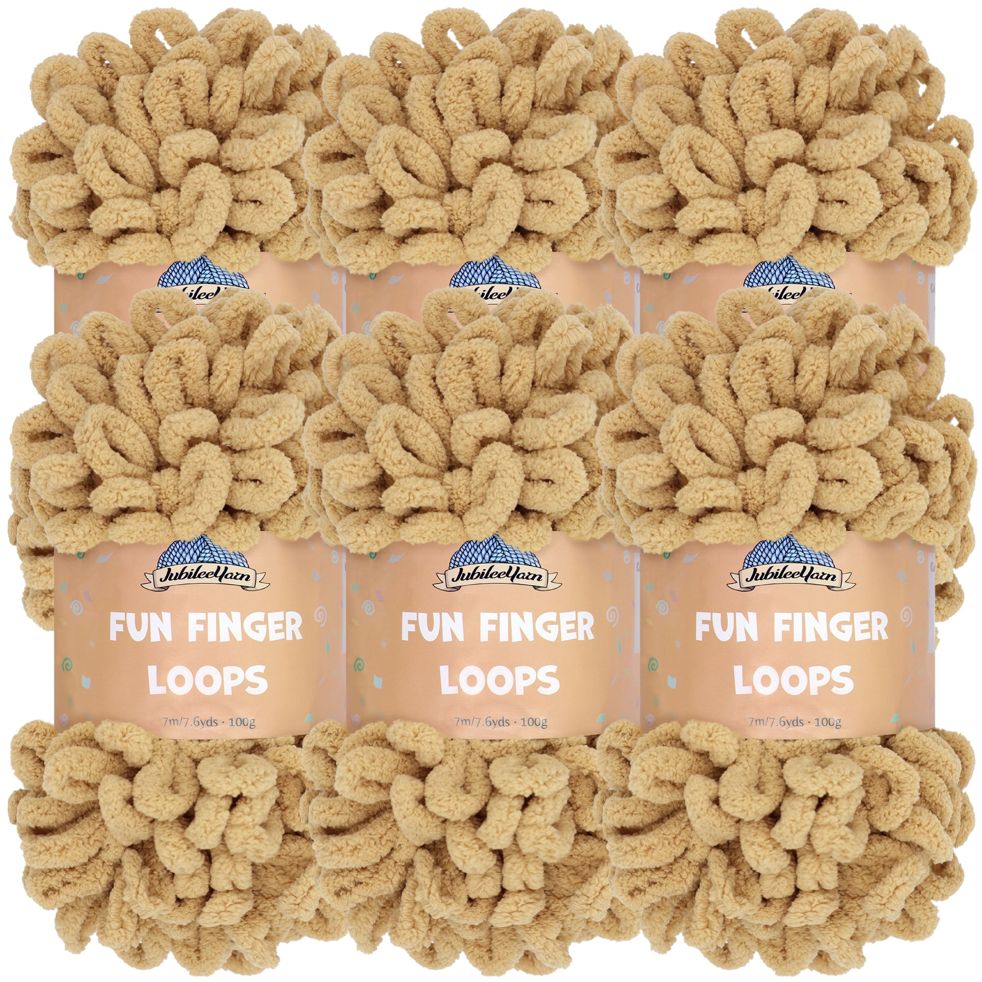 JubileeYarn Fun Finger Loops Yarn - Jumbo Polyester - 100g/Skein - Lark ...