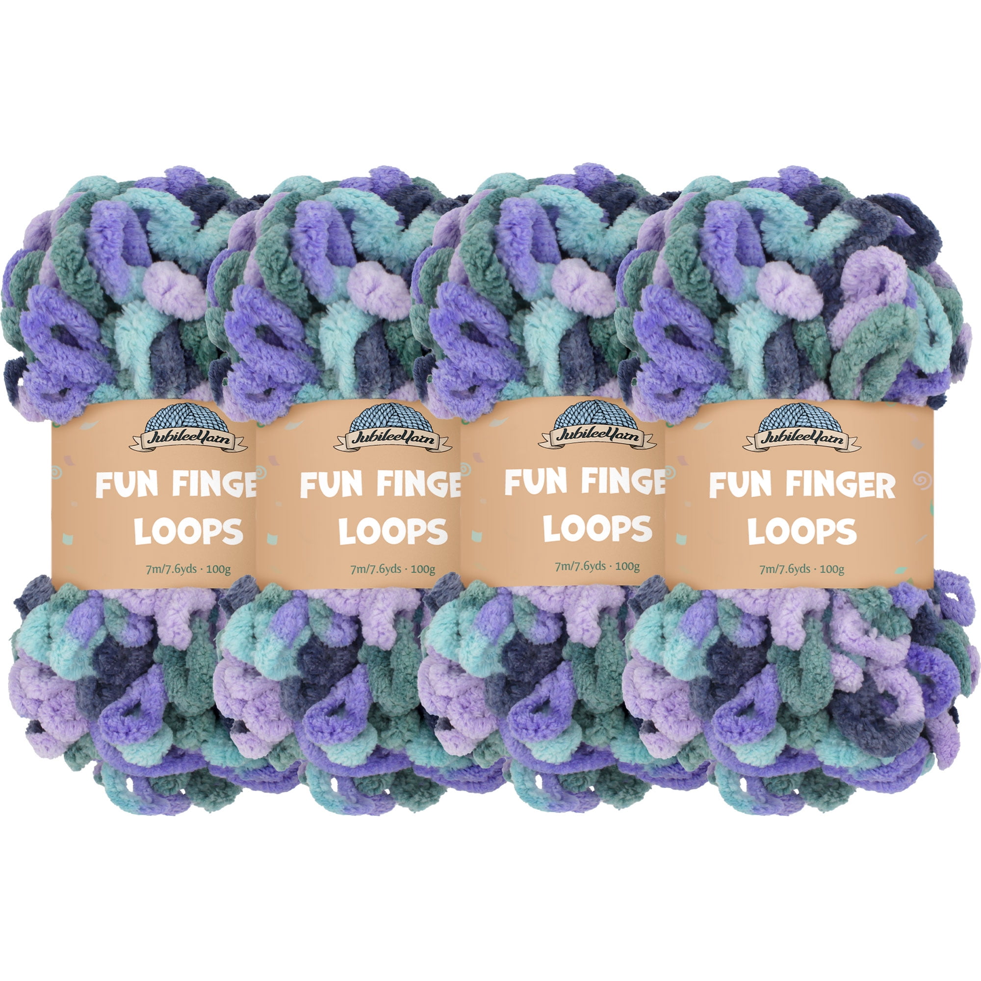 JubileeYarn Fun Finger Loops Yarn - Jumbo Polyester - 100g/Skein ...