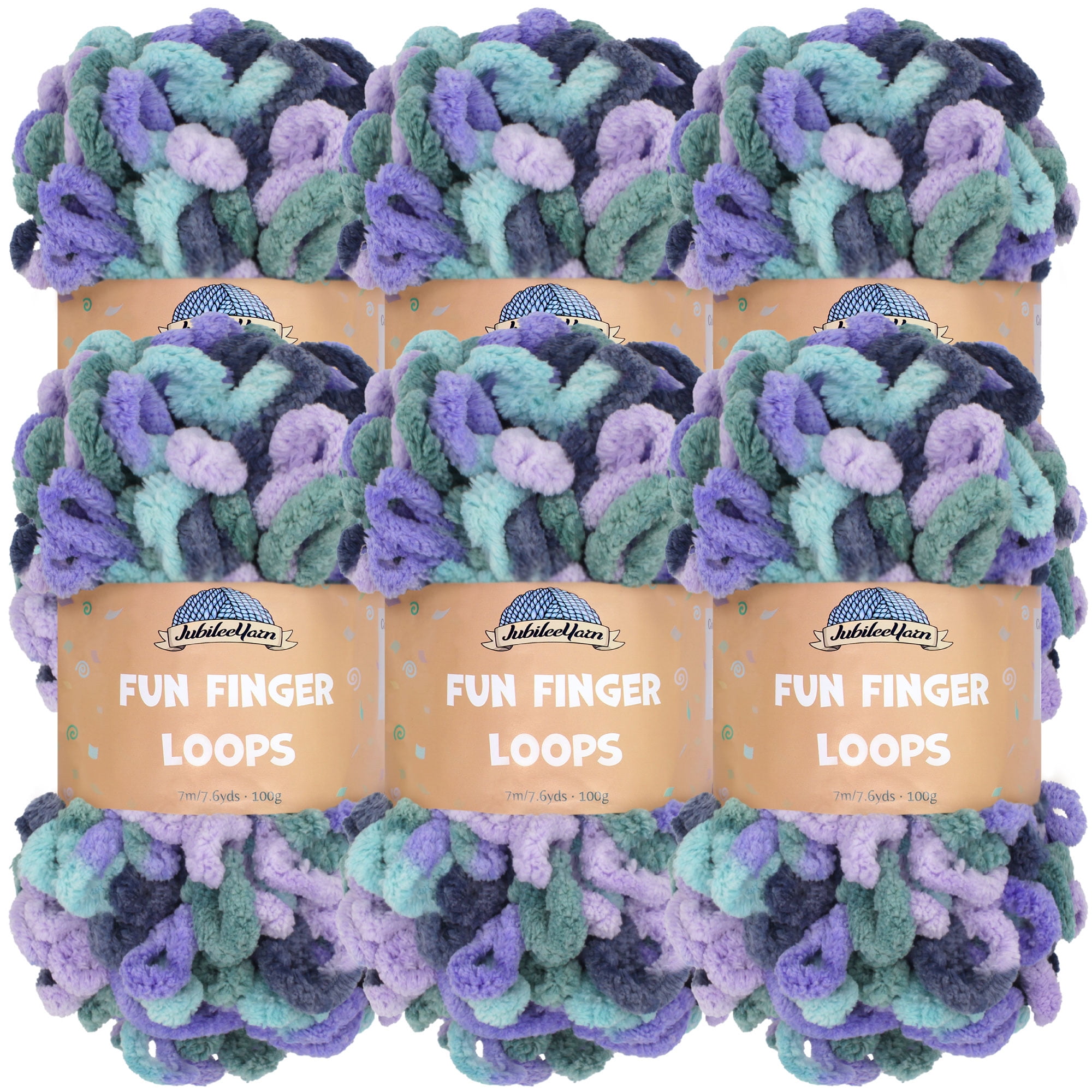 JubileeYarn Fun Finger Loops Yarn - Jumbo Polyester - 100g/Skein ...