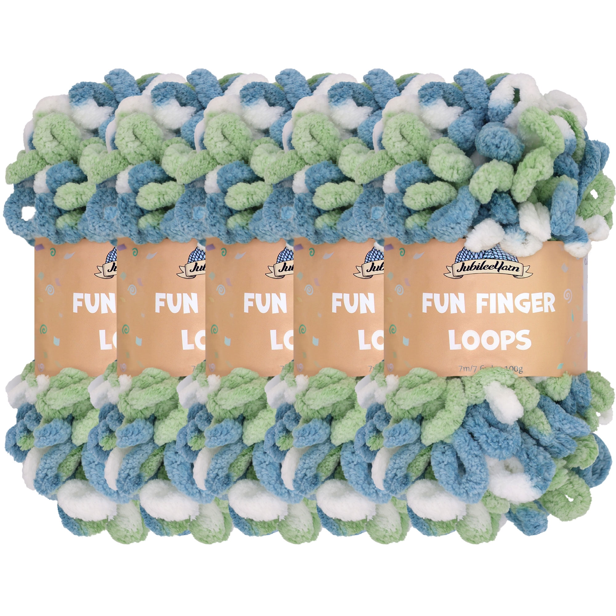 JubileeYarn Fun Finger Loops Yarn - Jumbo Polyester - 100g/Skein ...