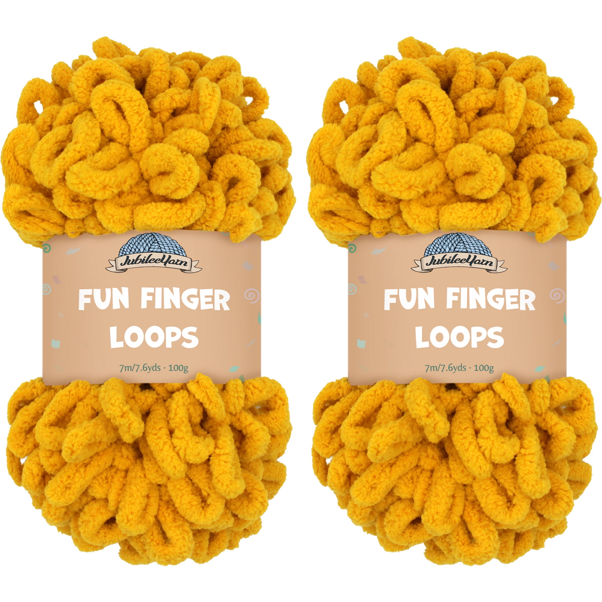 JubileeYarn Fun Finger Loops Yarn - Jumbo Polyester - 100g/Skein ...