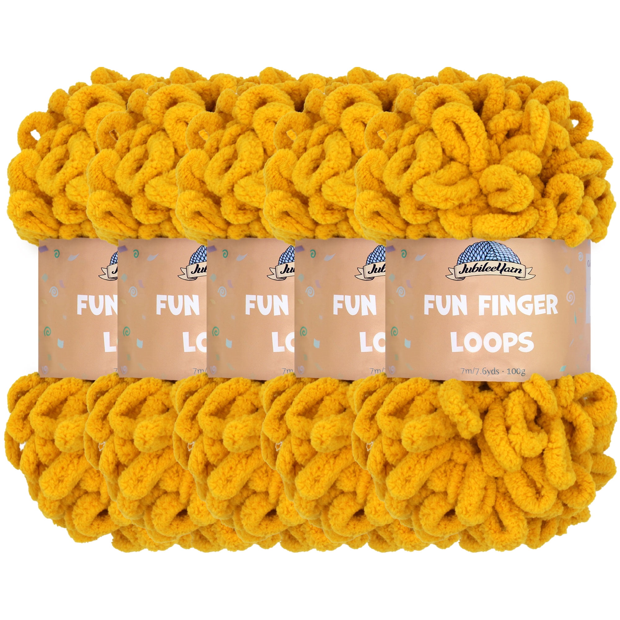 JubileeYarn Fun Finger Loops Yarn - Jumbo Polyester - 100g/Skein ...