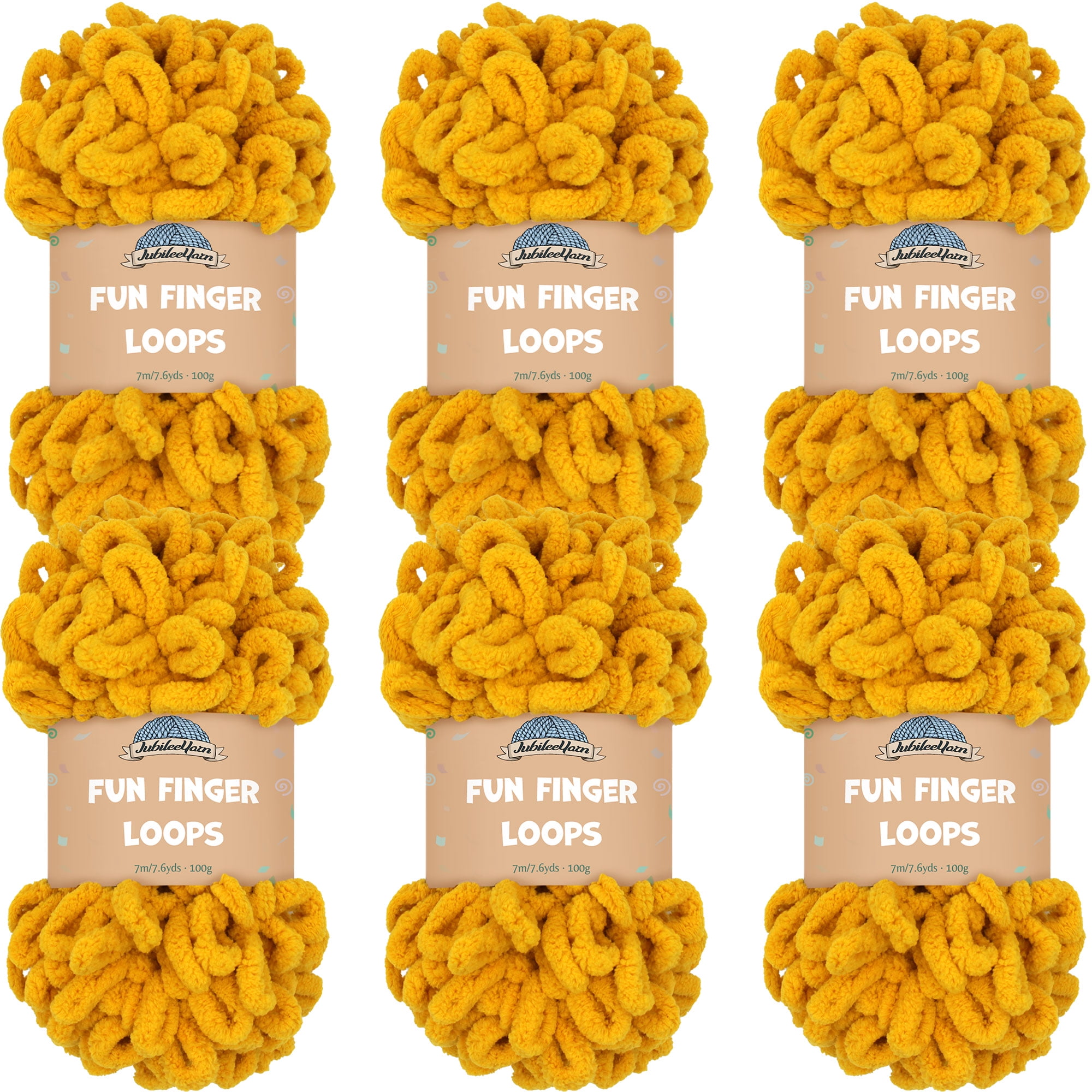 JubileeYarn Fun Finger Loops Yarn - Jumbo Polyester - 100g/Skein ...