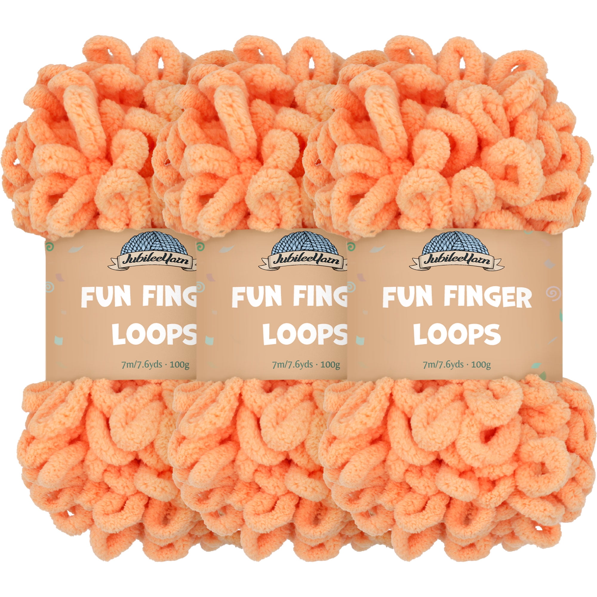 JubileeYarn Fun Finger Loops Yarn - Jumbo Polyester - 100g/Skein ...