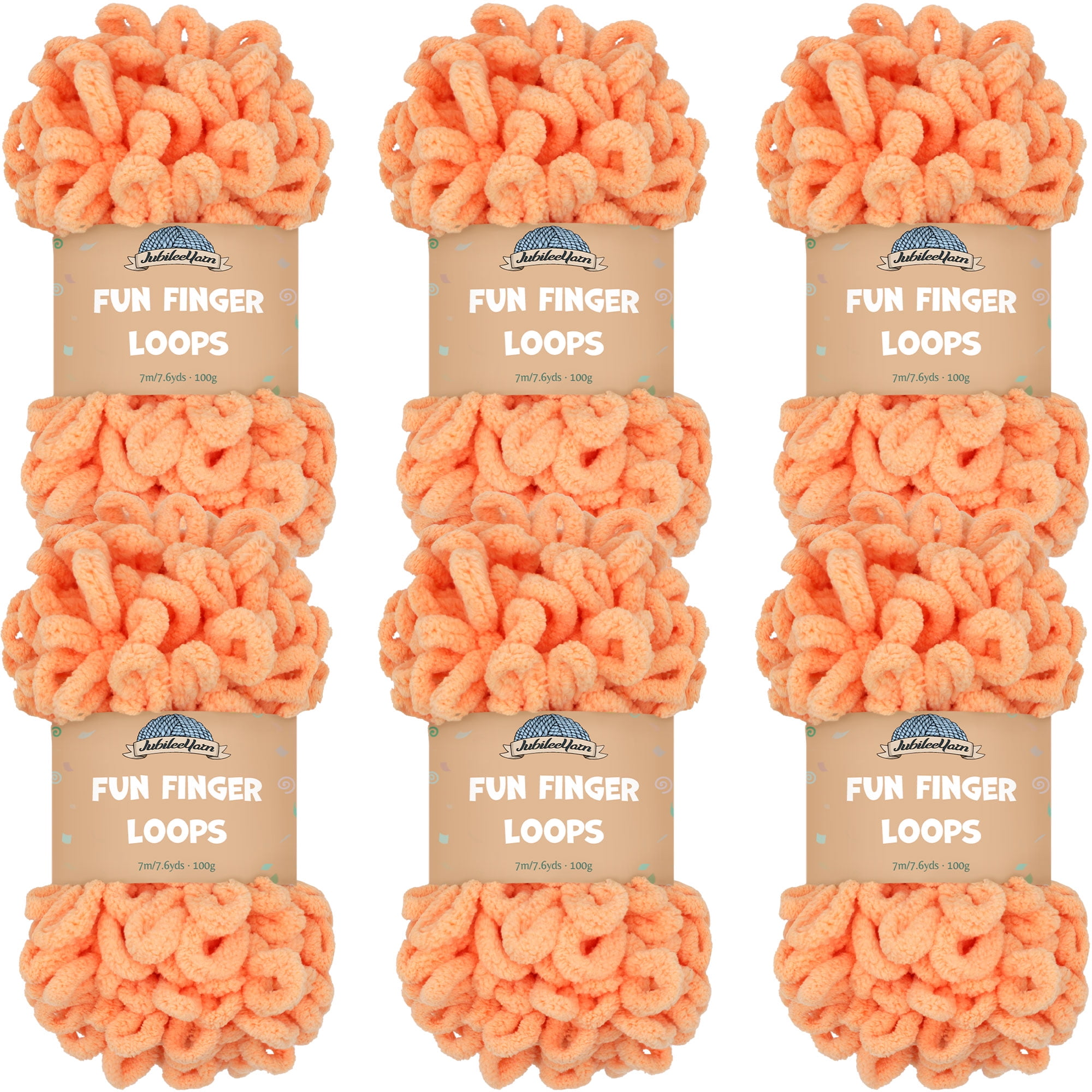 JubileeYarn Fun Finger Loops Yarn - Jumbo Polyester - 100g/Skein ...