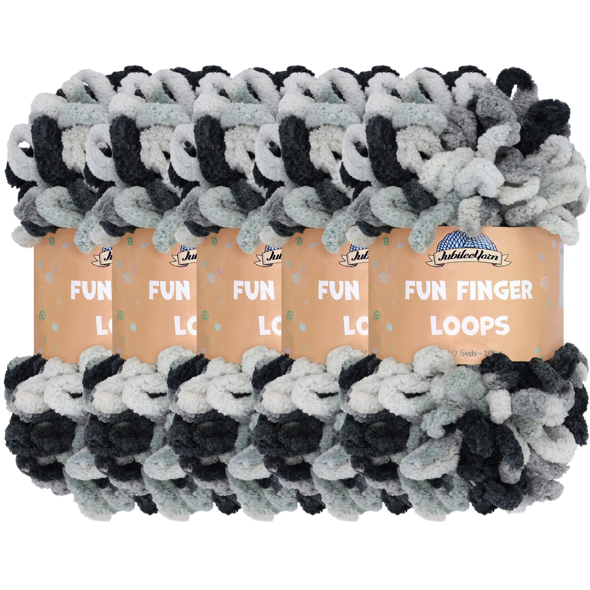 JubileeYarn Fun Finger Loops Yarn - Jumbo Polyester - 100g/Skein ...