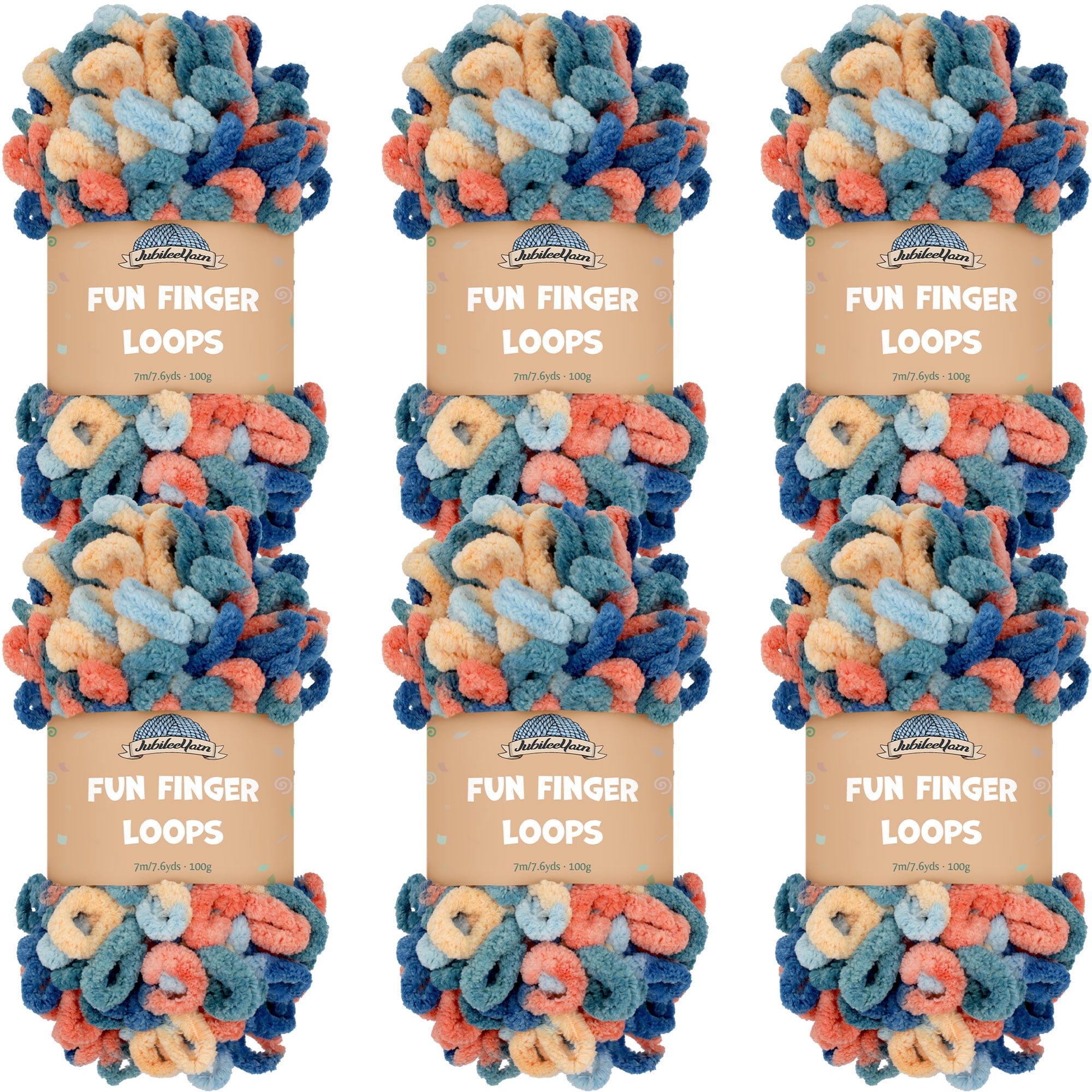 JubileeYarn Fun Finger Loops Yarn - Jumbo Polyester - 100g/Skein ...