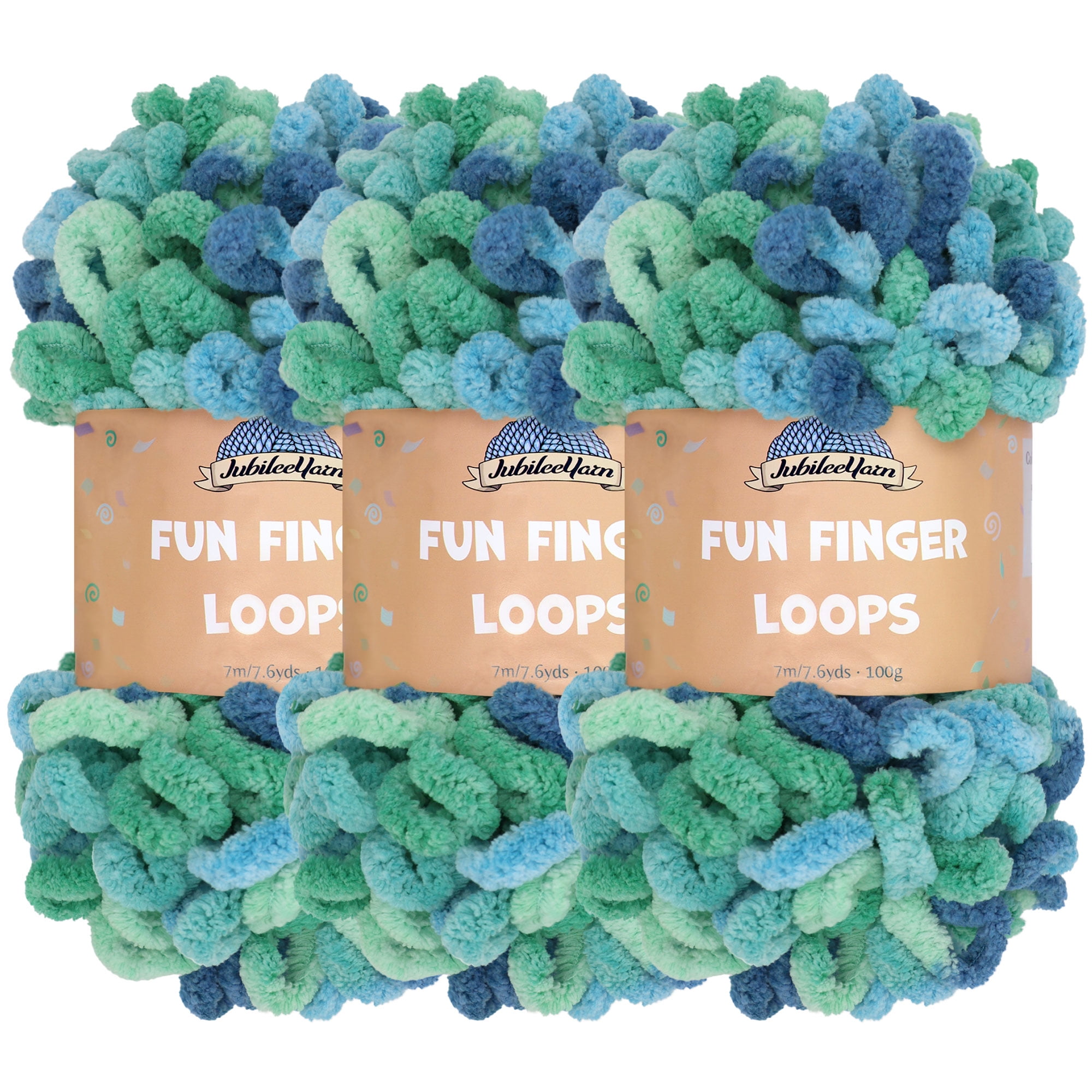 JubileeYarn Fun Finger Loops Yarn - Jumbo Polyester - 100g/Skein ...
