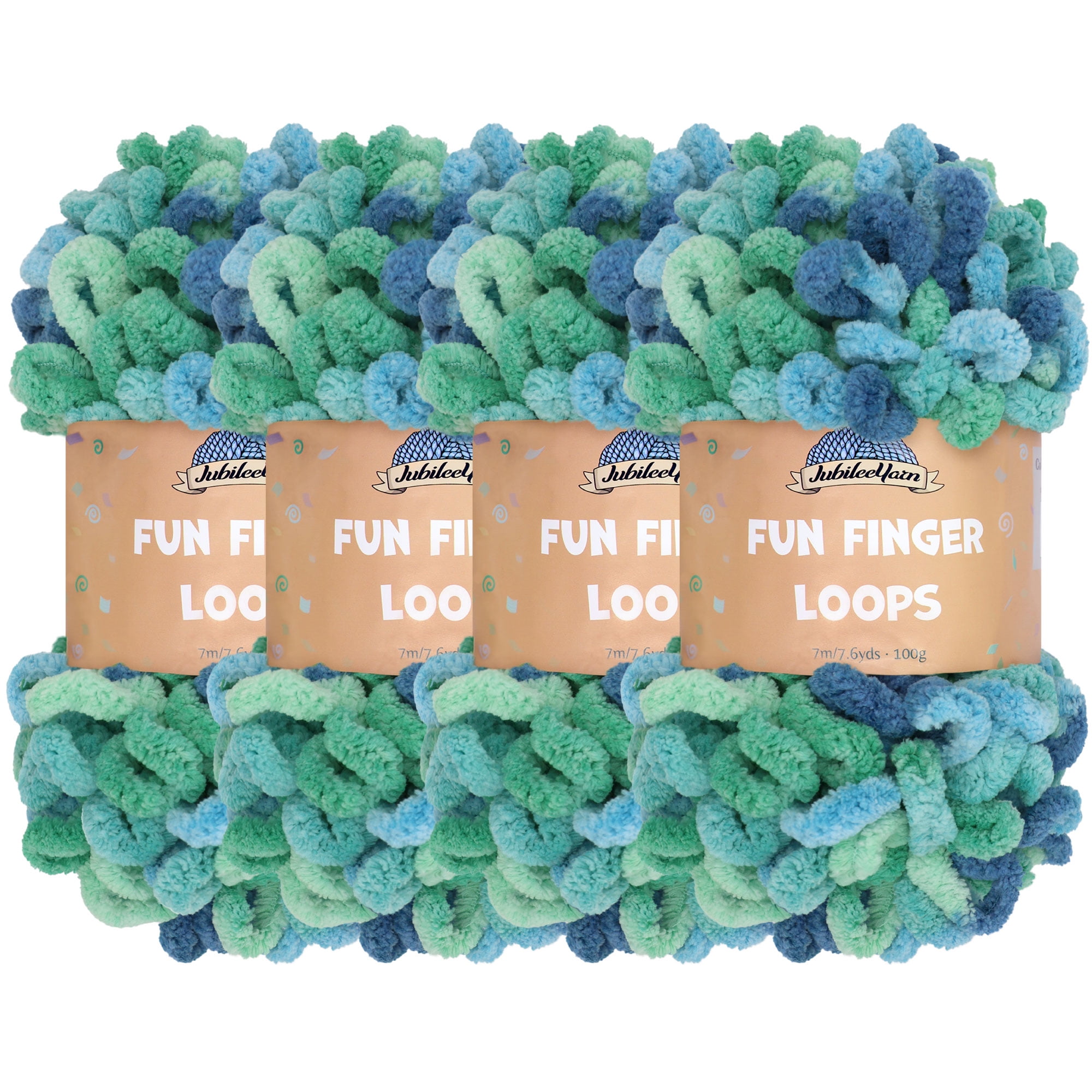 JubileeYarn Fun Finger Loops Yarn - Jumbo Polyester - 100g/Skein ...