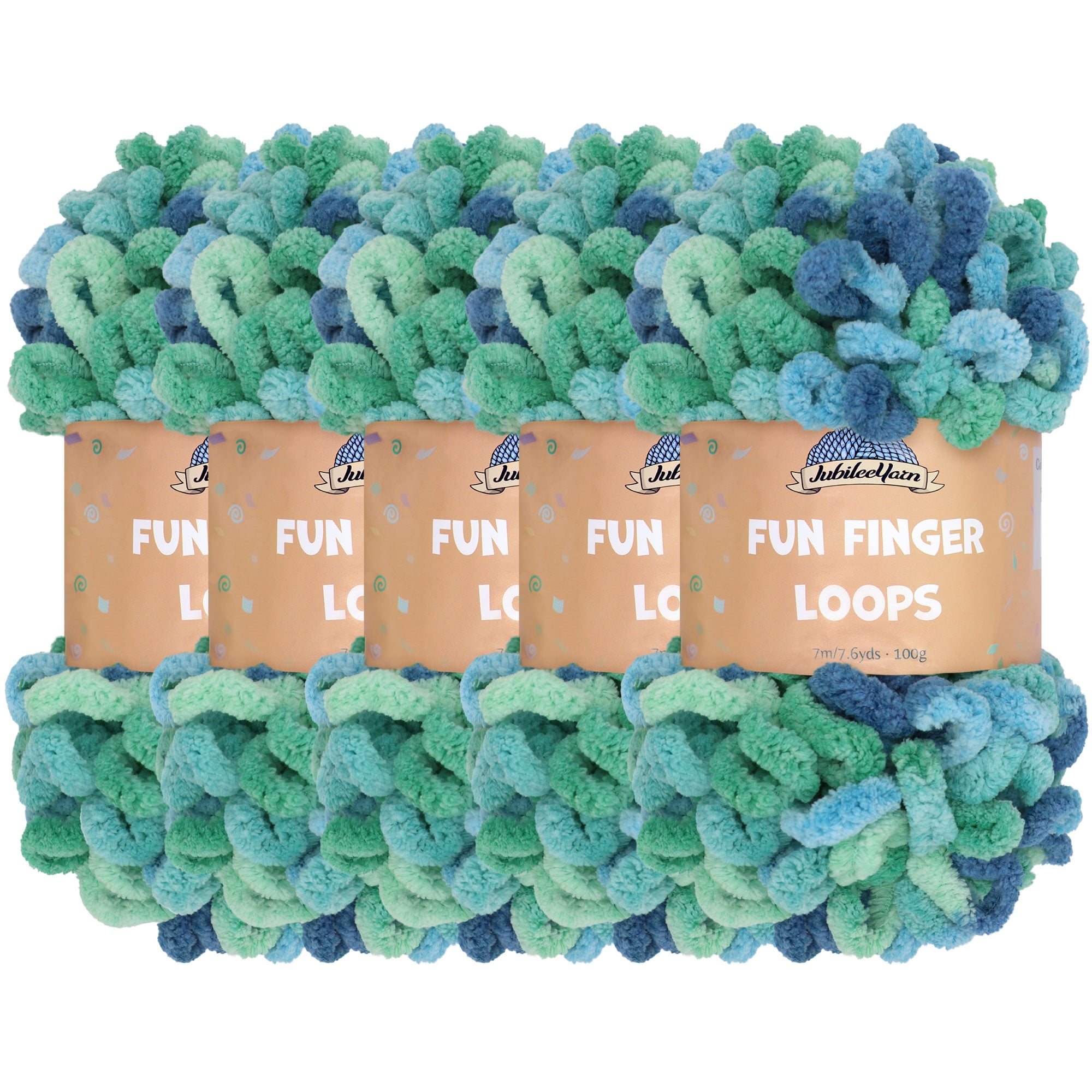 JubileeYarn Fun Finger Loops Yarn - Jumbo Polyester - 100g/Skein ...