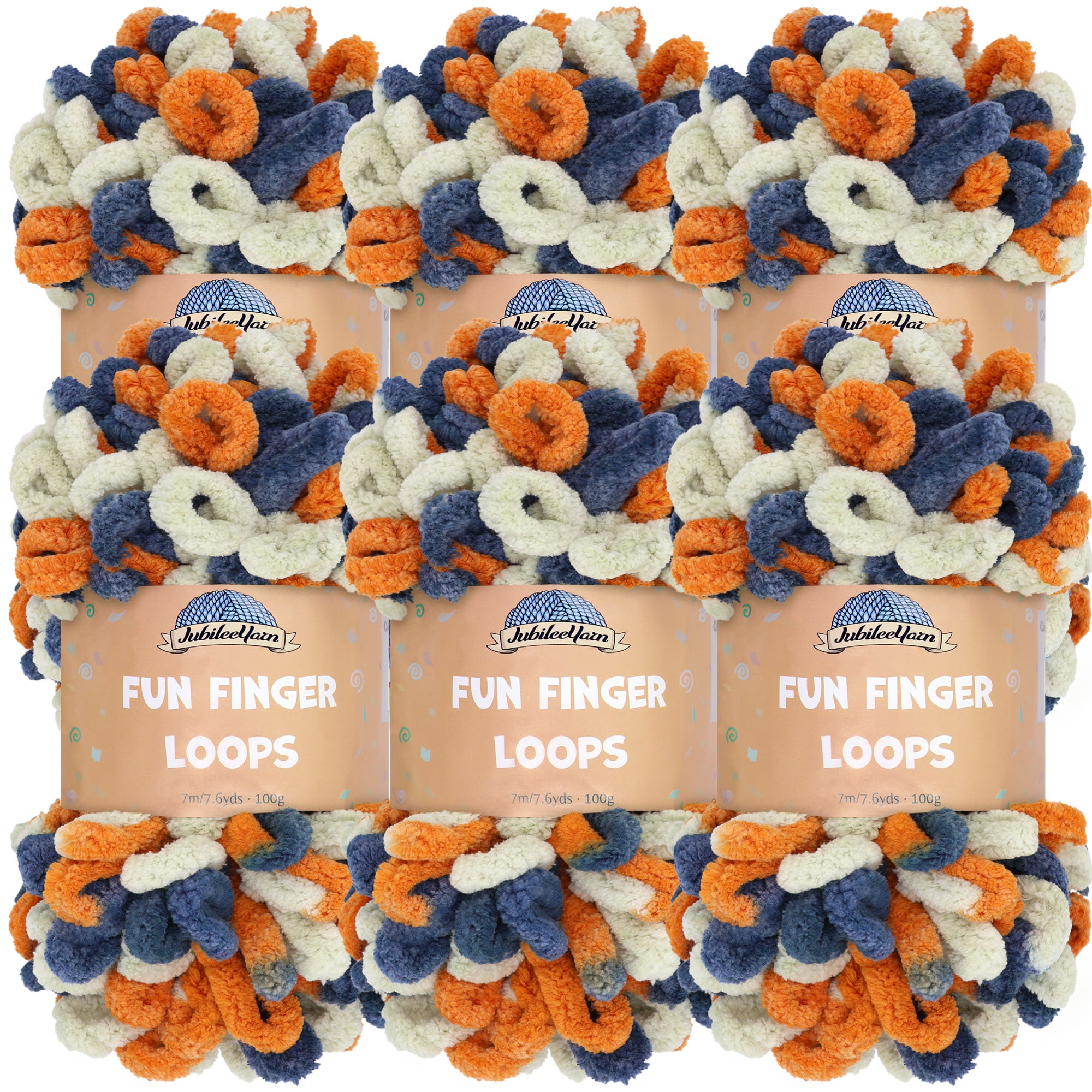 JubileeYarn Fun Finger Loops Yarn - Jumbo Polyester - 100g/Skein ...