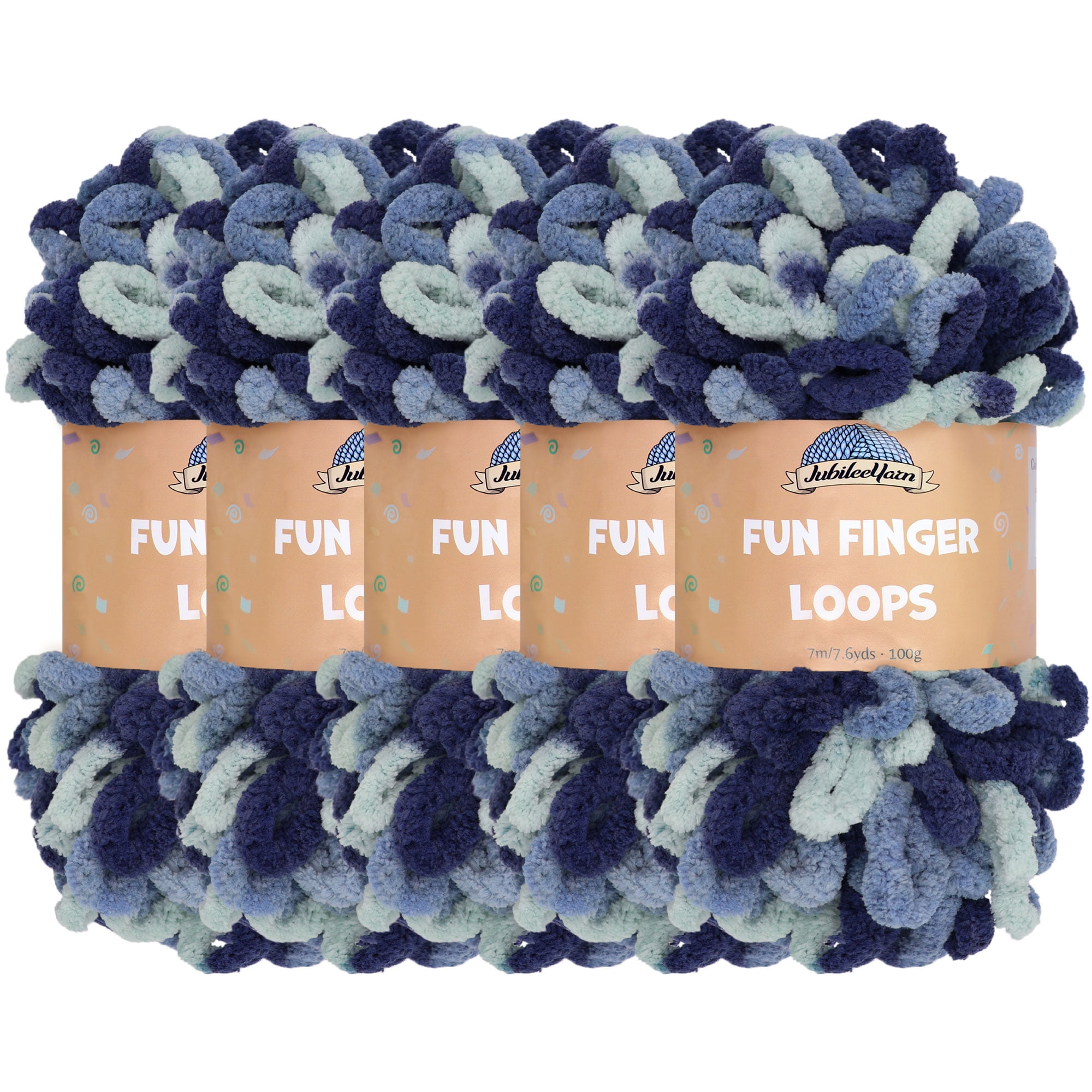 JubileeYarn Fun Finger Loops Yarn - Jumbo Polyester - 100g/Skein ...