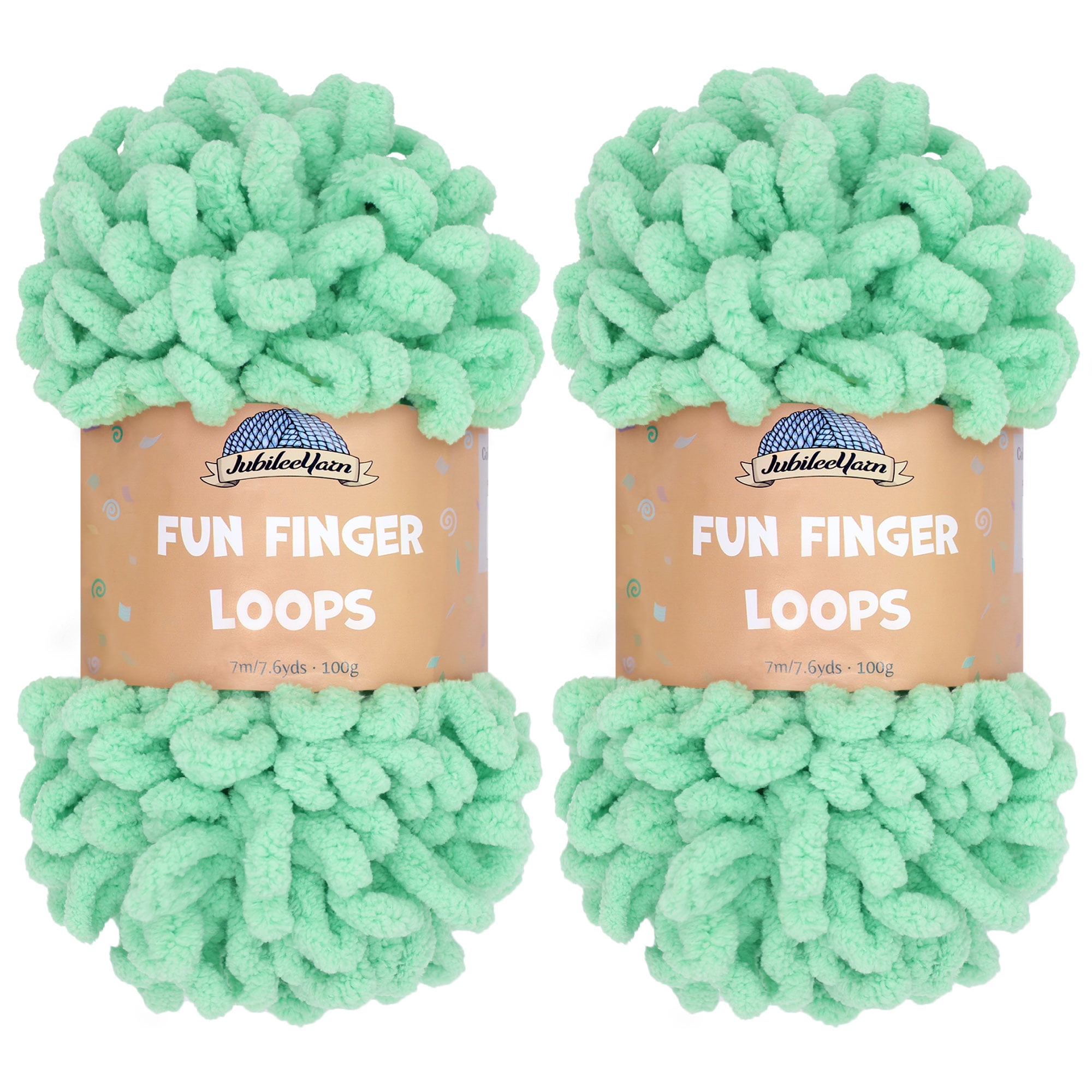 JubileeYarn Fun Finger Loops Yarn - Jumbo Polyester - 100g/Skein ...