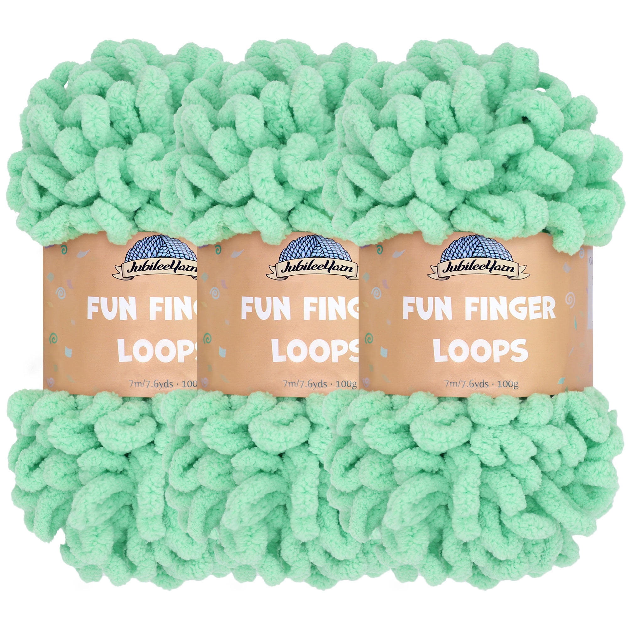 JubileeYarn Fun Finger Loops Yarn - Jumbo Polyester - 100g/Skein ...